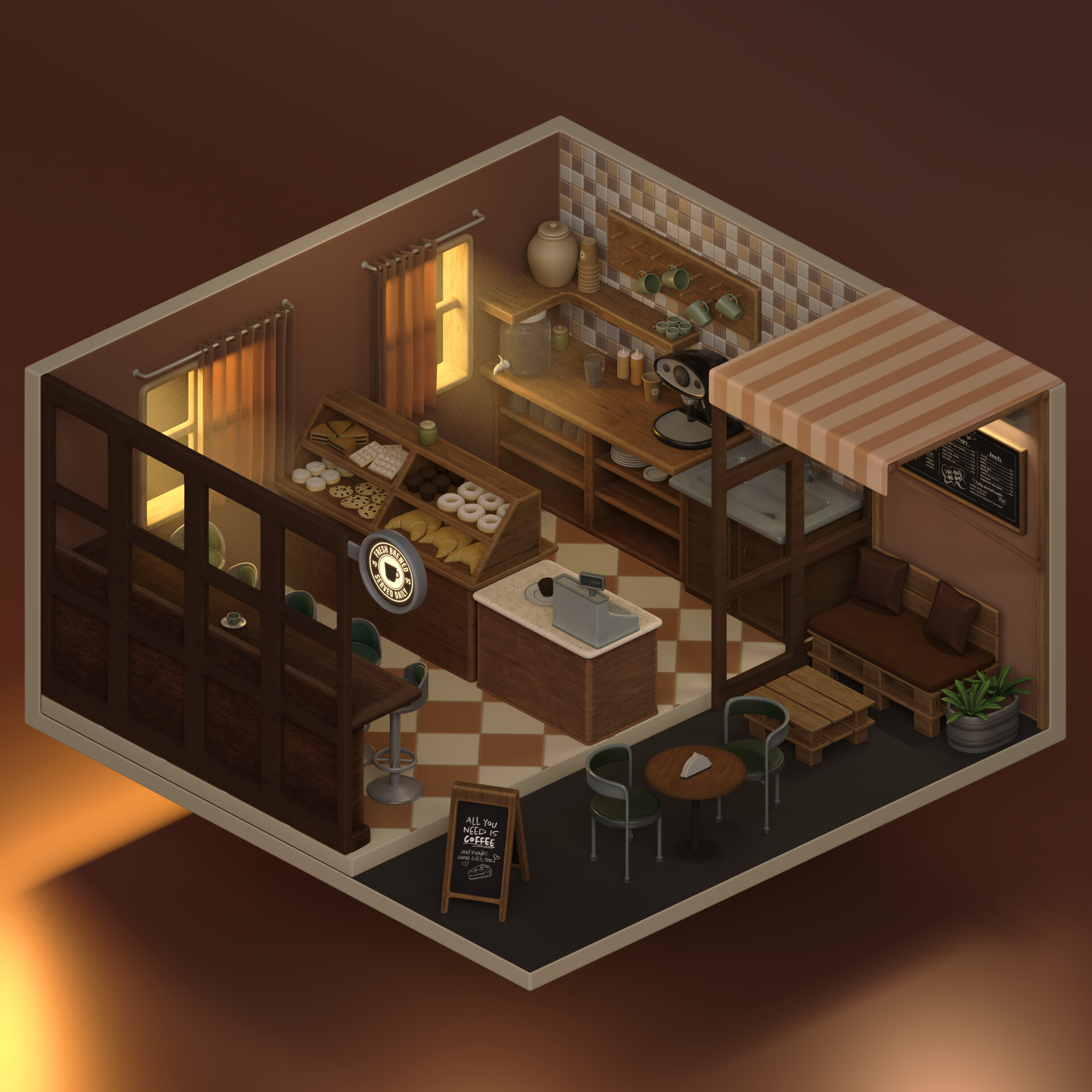 ArtStation - Cozy Cafe
