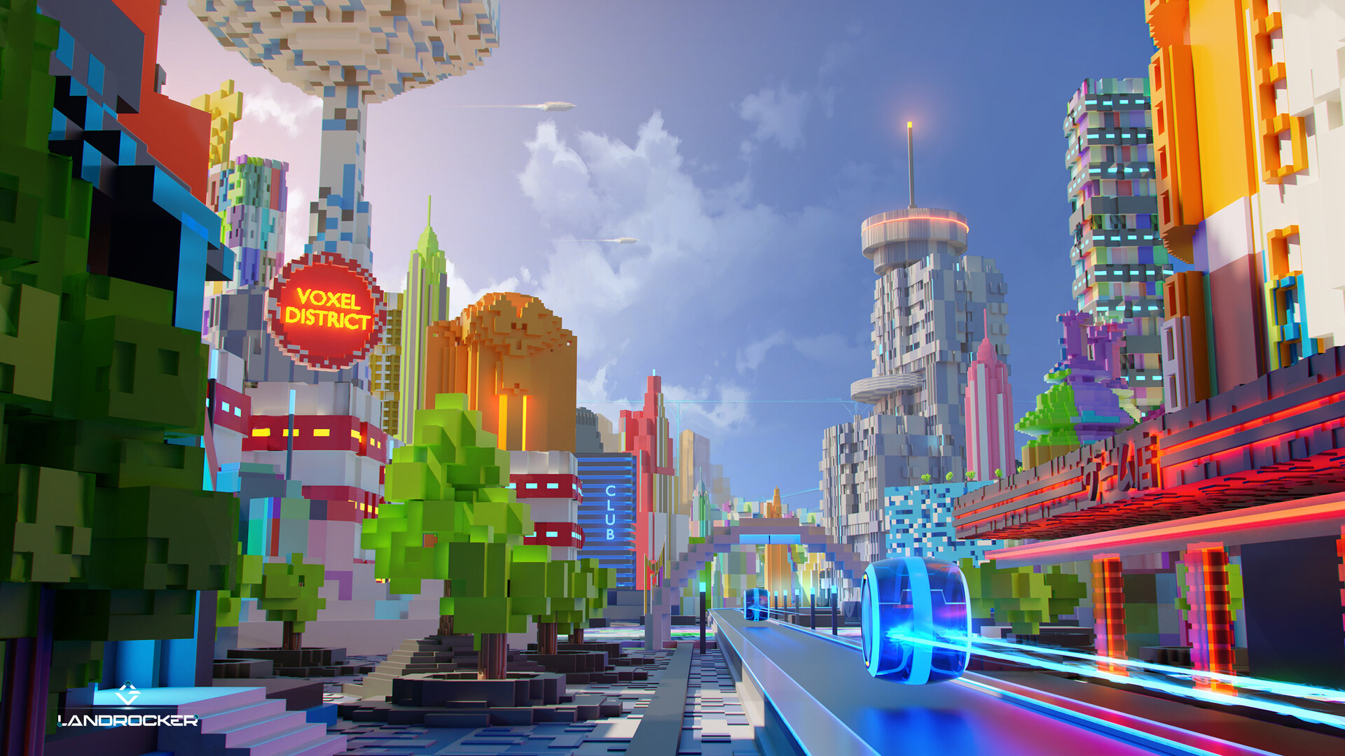 ArtStation - Voxel district in Landrocker metaverse