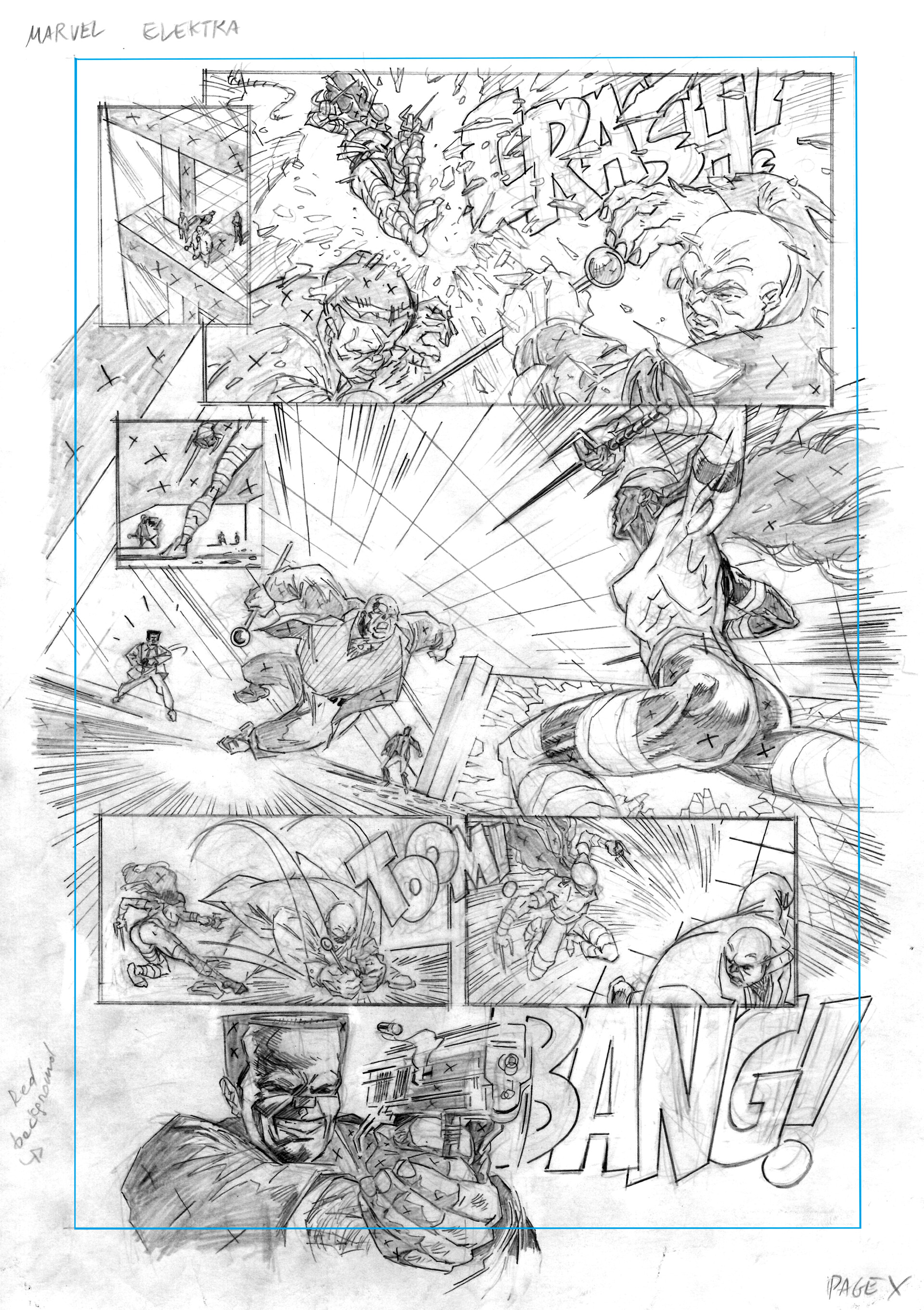 ArtStation - Marvel Elektra pencil page/matita