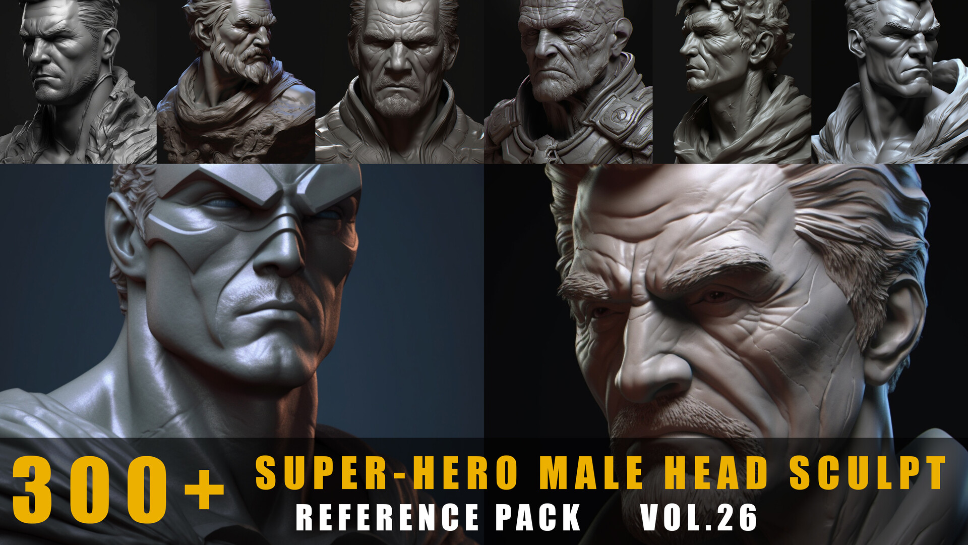 WaterLaw's Studio - 300+ Super-Hero Male Head Sculpt - References Pack ...