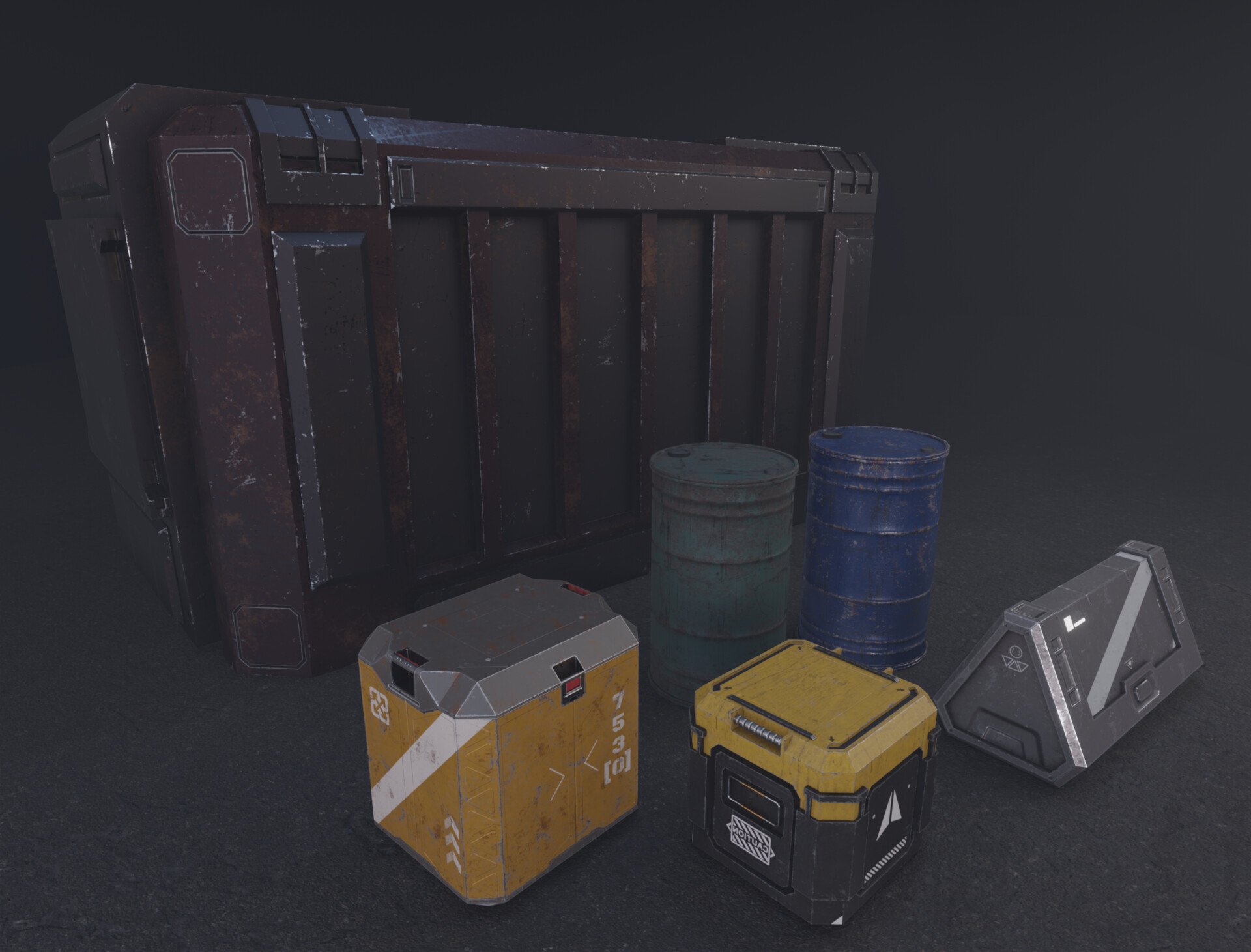 ArtStation - Metal boxes and barrels