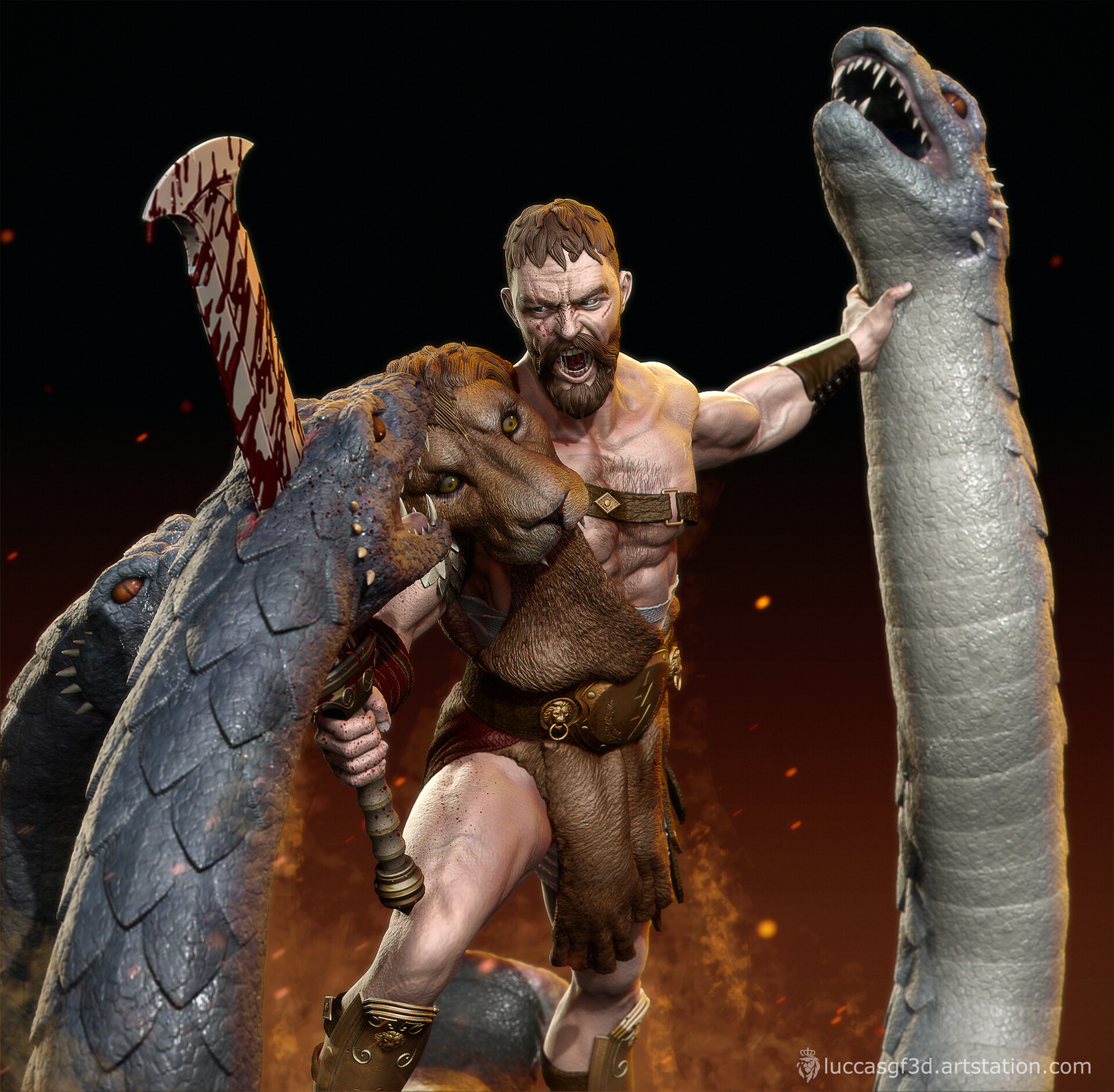 ArtStation - Hercules vs Hydra