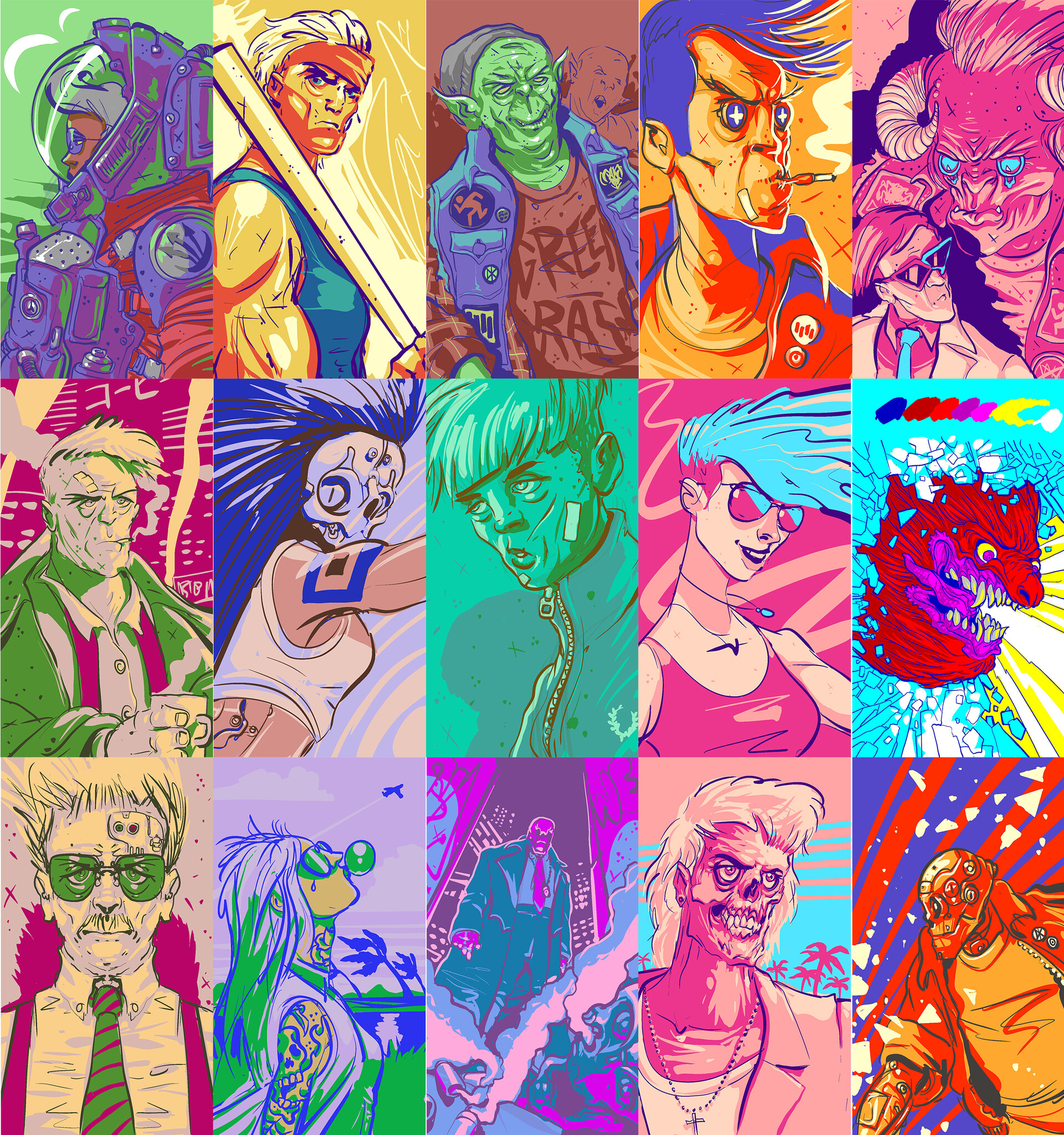 ArtStation - Limited Palette Doodles