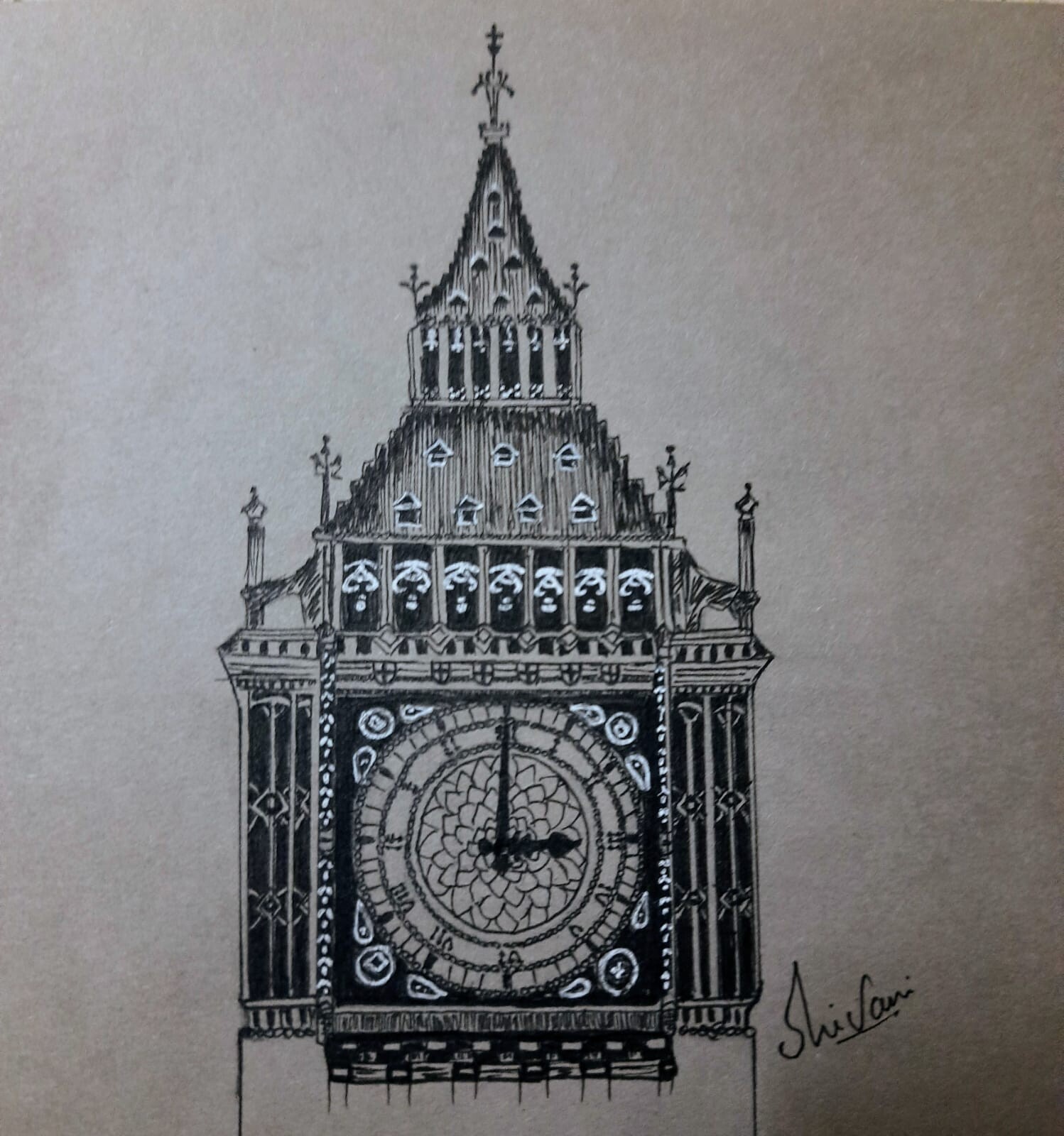 Big Ben Pencil Drawing