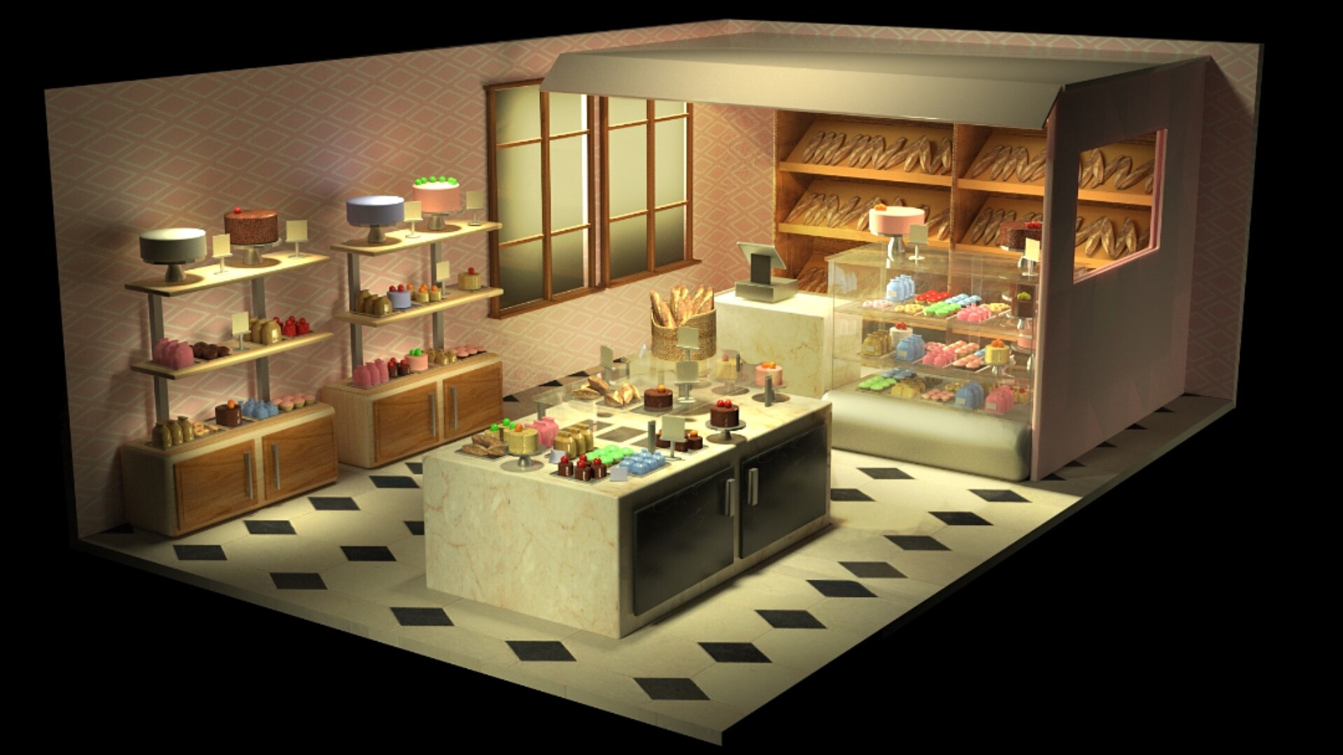 ArtStation - First Diorama - Bakery (2022)