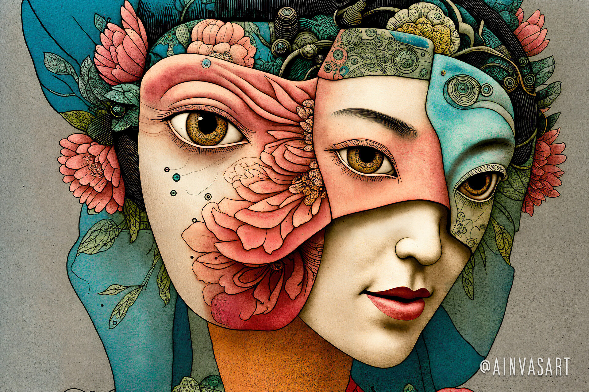 ArtStation - Floral mask