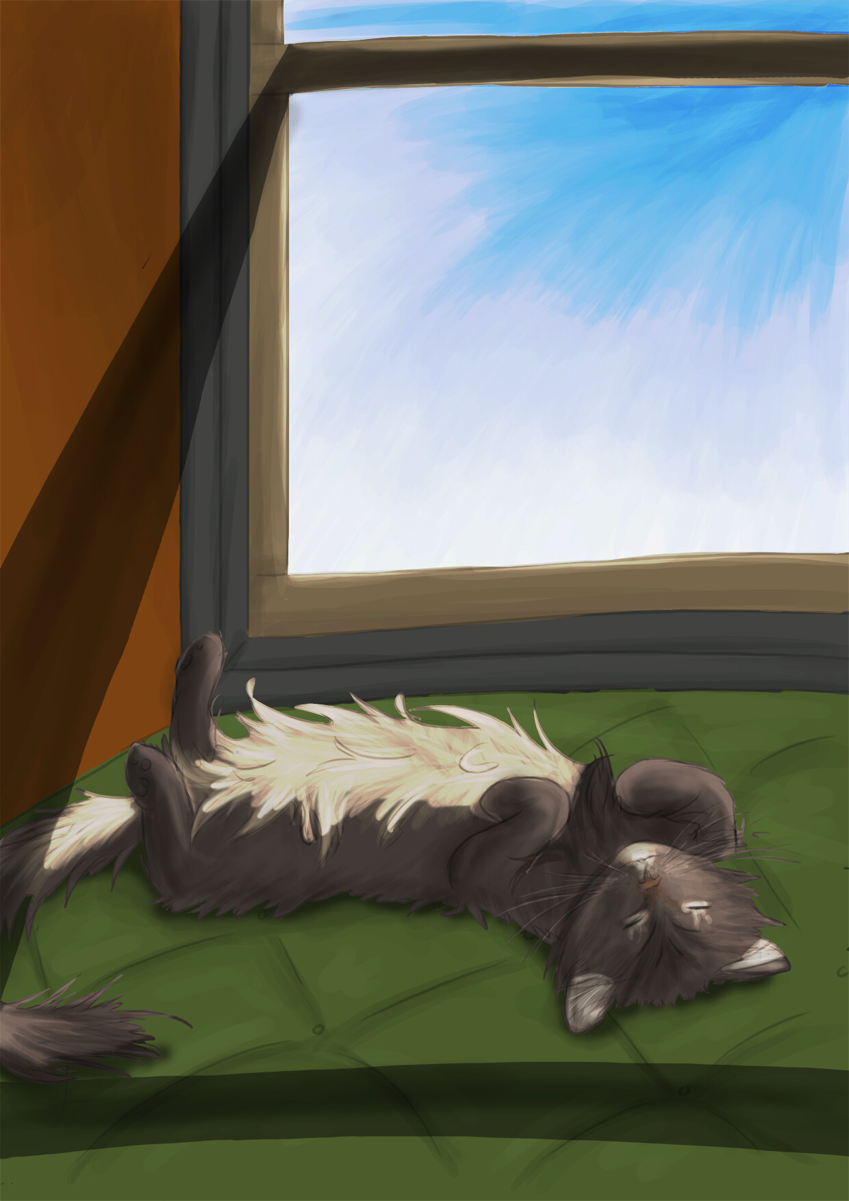 ArtStation - Cat catching Sun