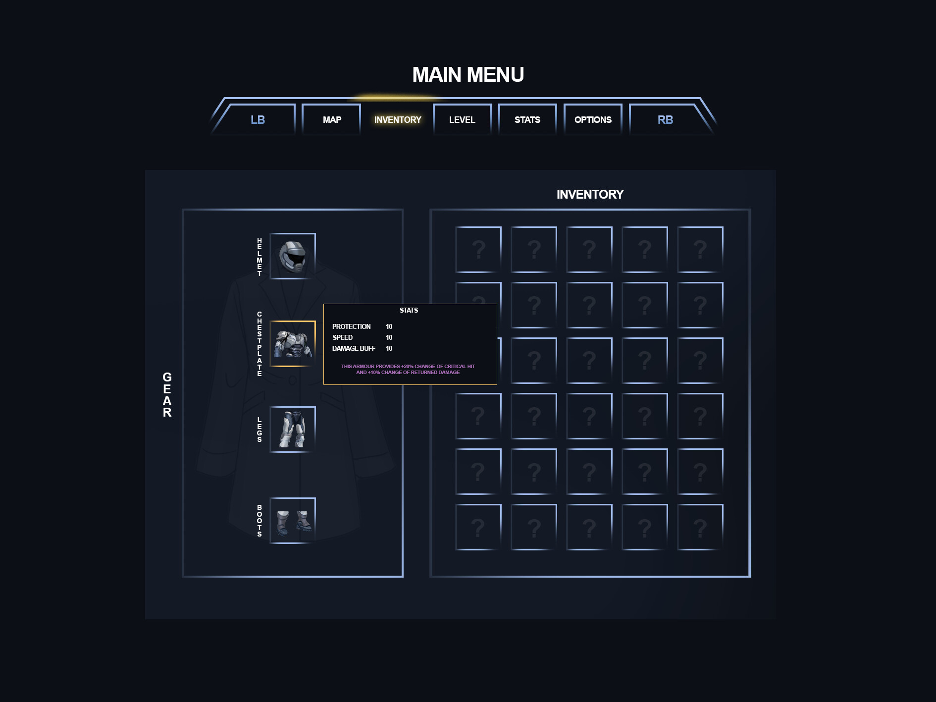 ArtStation - Inventory UI for sci-fi game