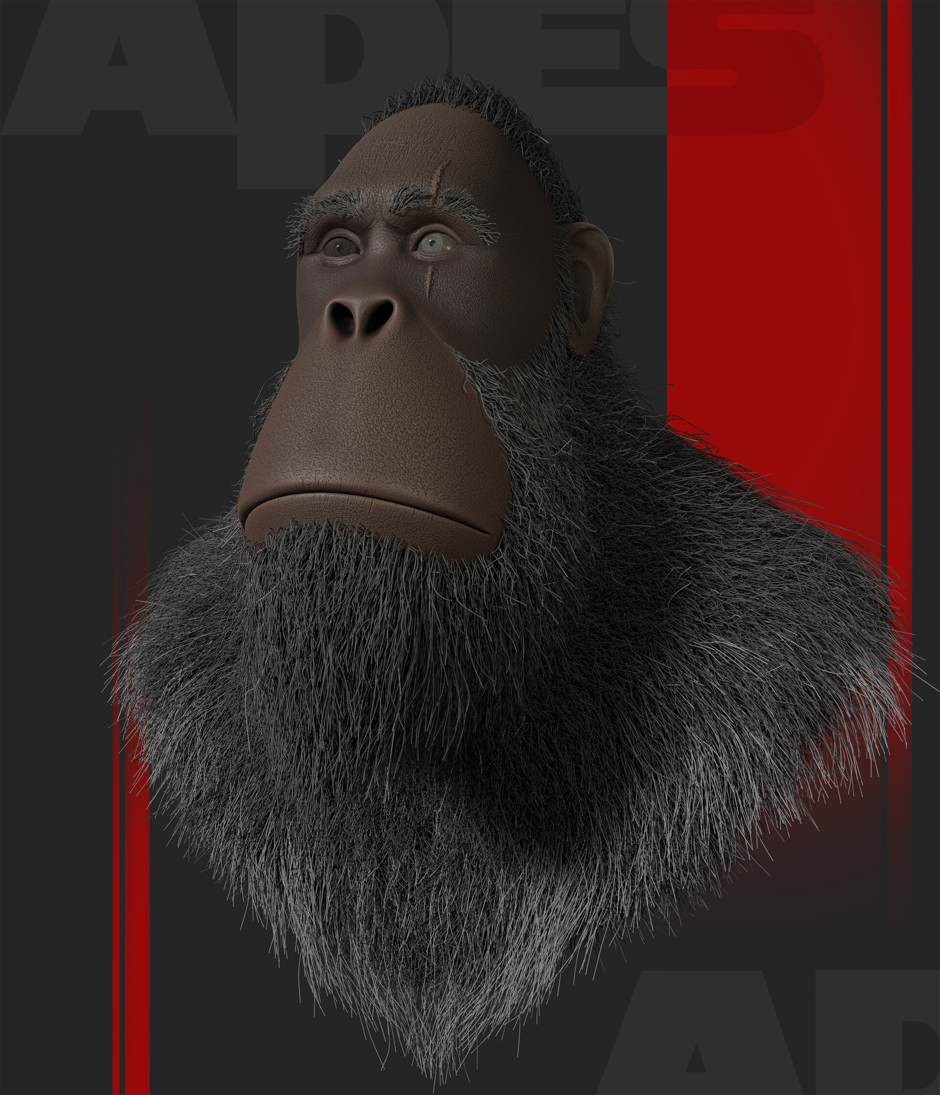 ArtStation - 3D artwork of an ape model