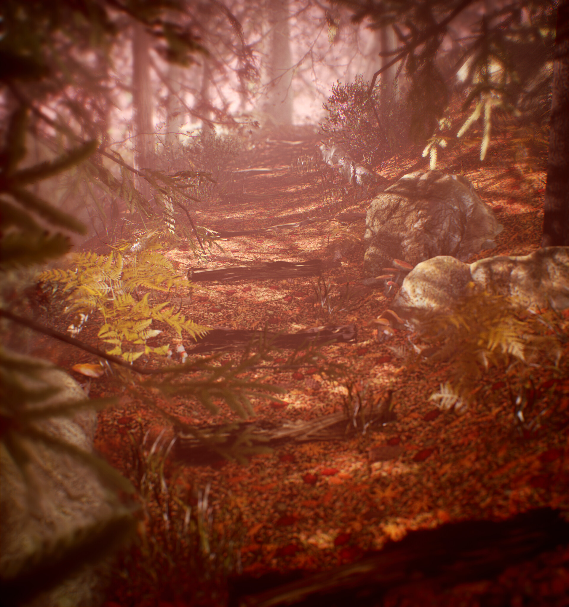 ArtStation - Foggy mountain trail