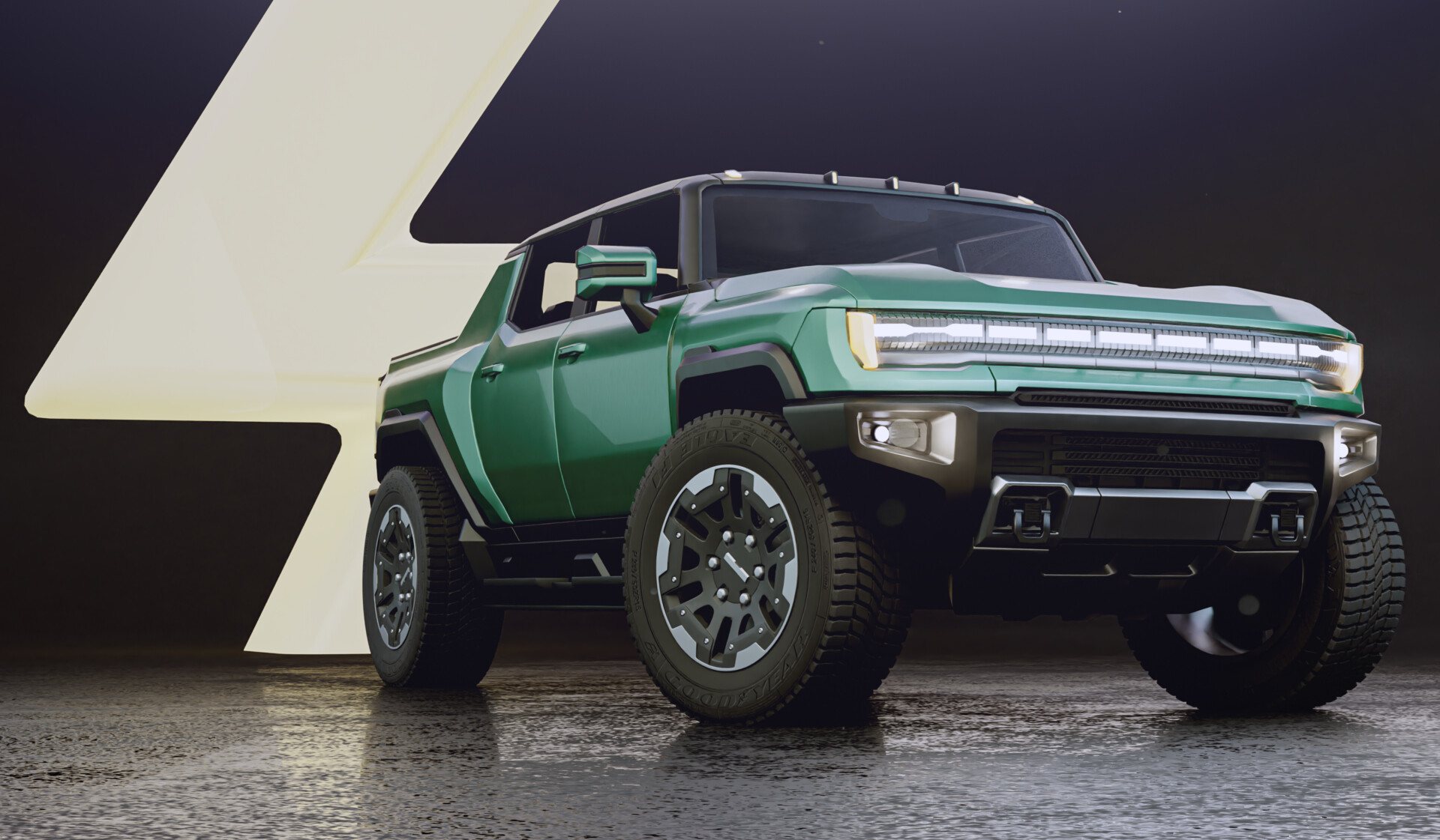 ArtStation - Hummer EV (Middle poly)