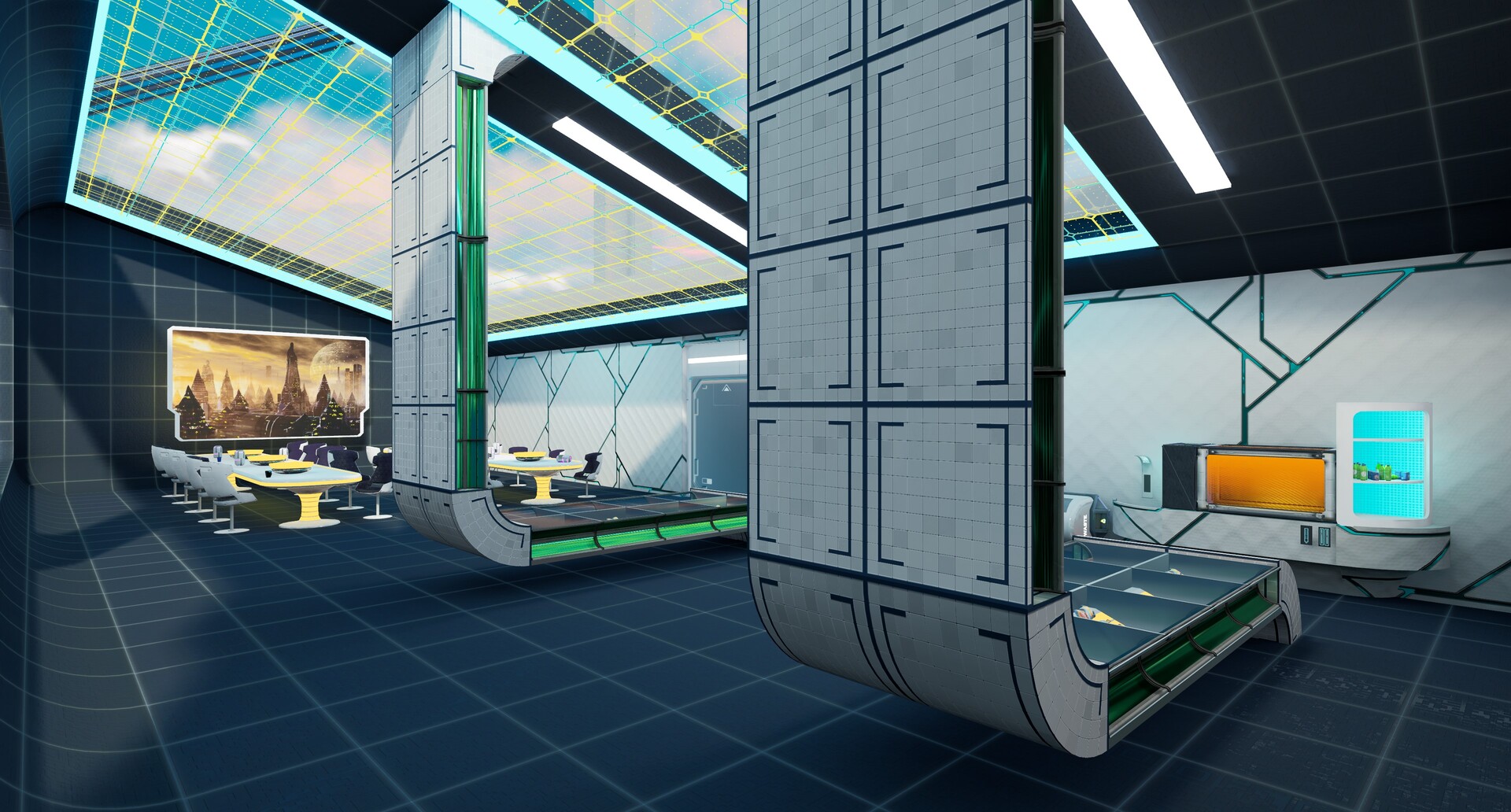 ArtStation - Sci-fi canteen VR