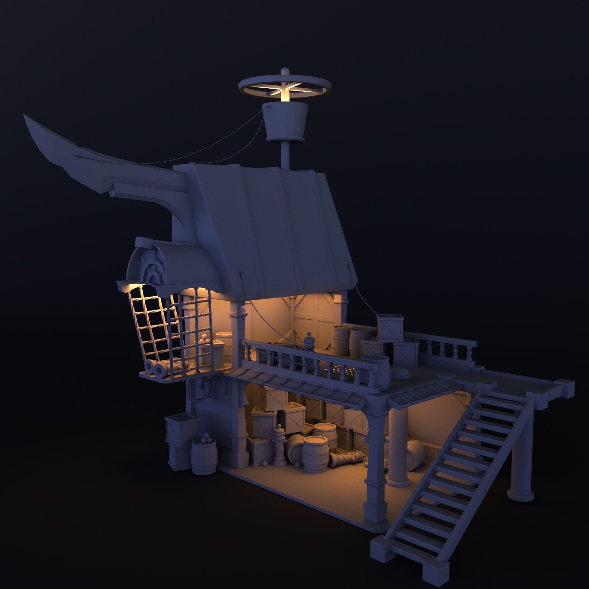 ArtStation - Pirate den Storage Building A