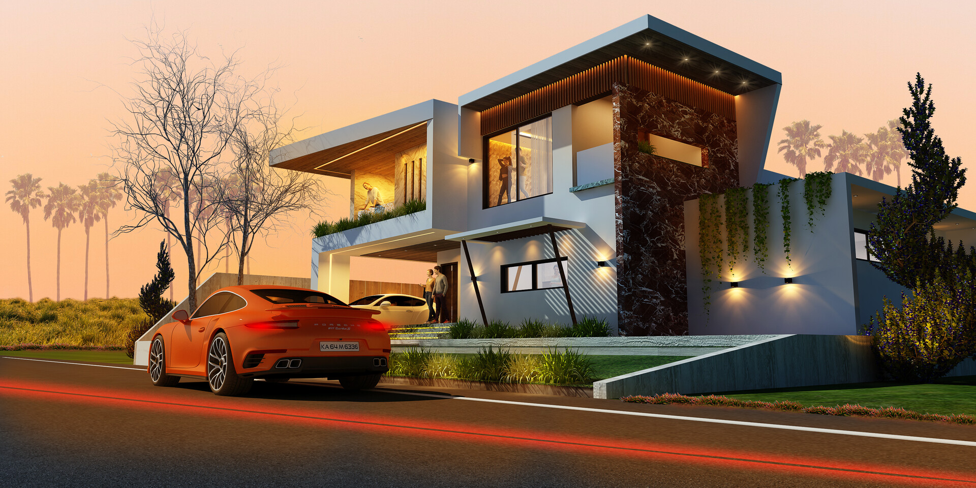 ArtStation - 3d modern home ,3d architectural house