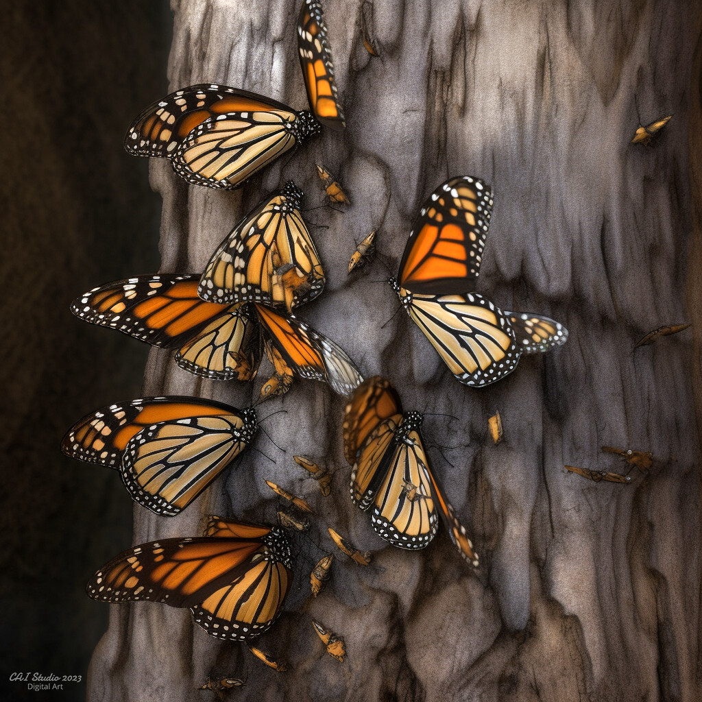 Christer W - Monarch butterflies sitting on a tree