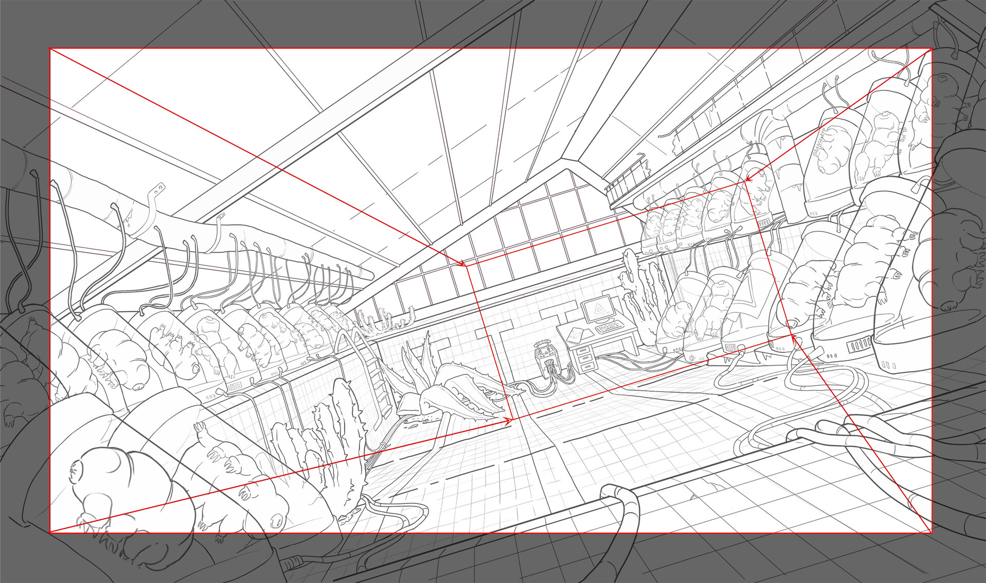 ArtStation - Secret lab layout drawing