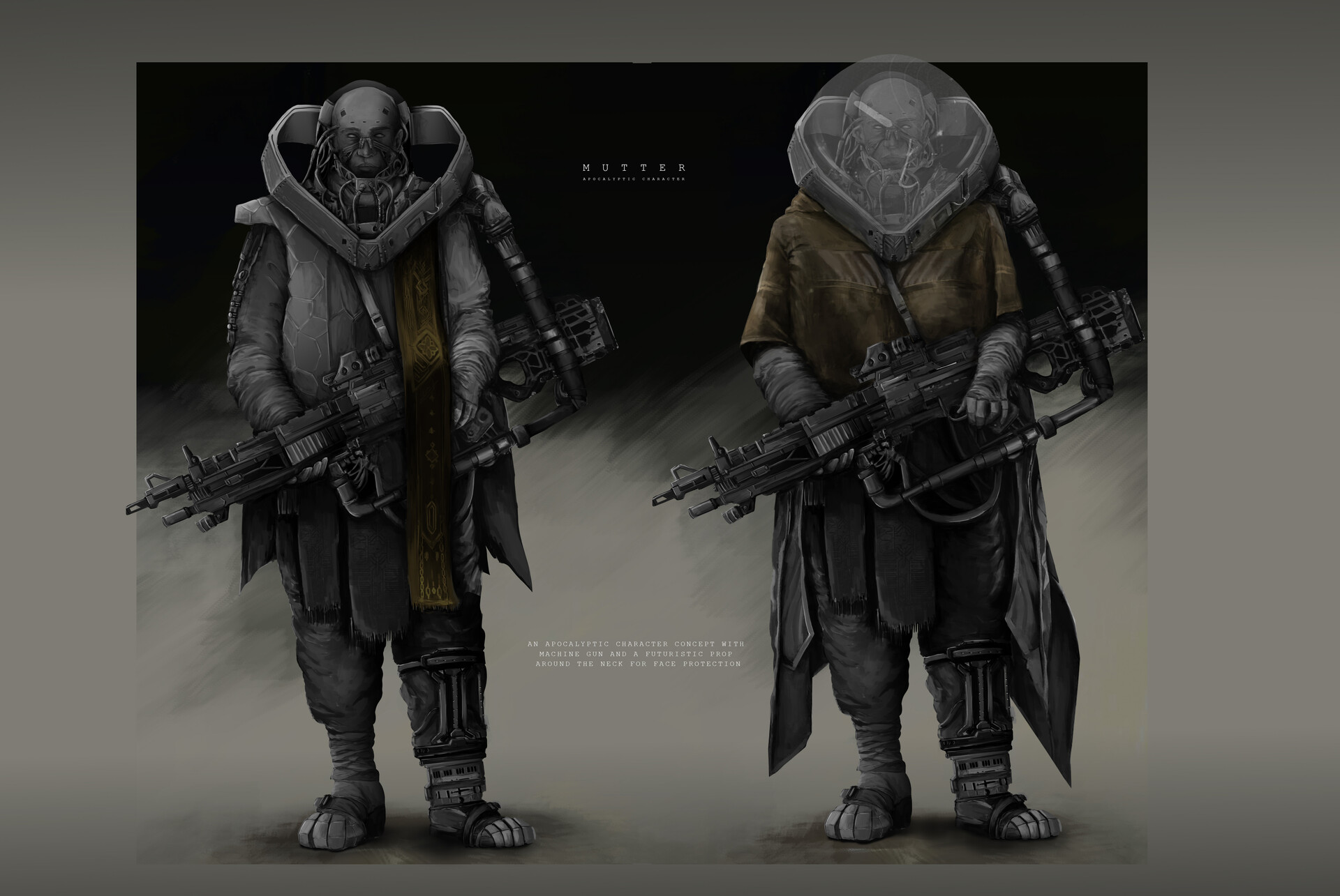 ArtStation - post-apocalyptic character concept sketch