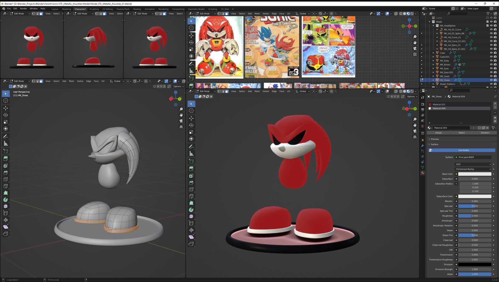 Krishna Sachanandani - Fanart Metallix Knuckles Model