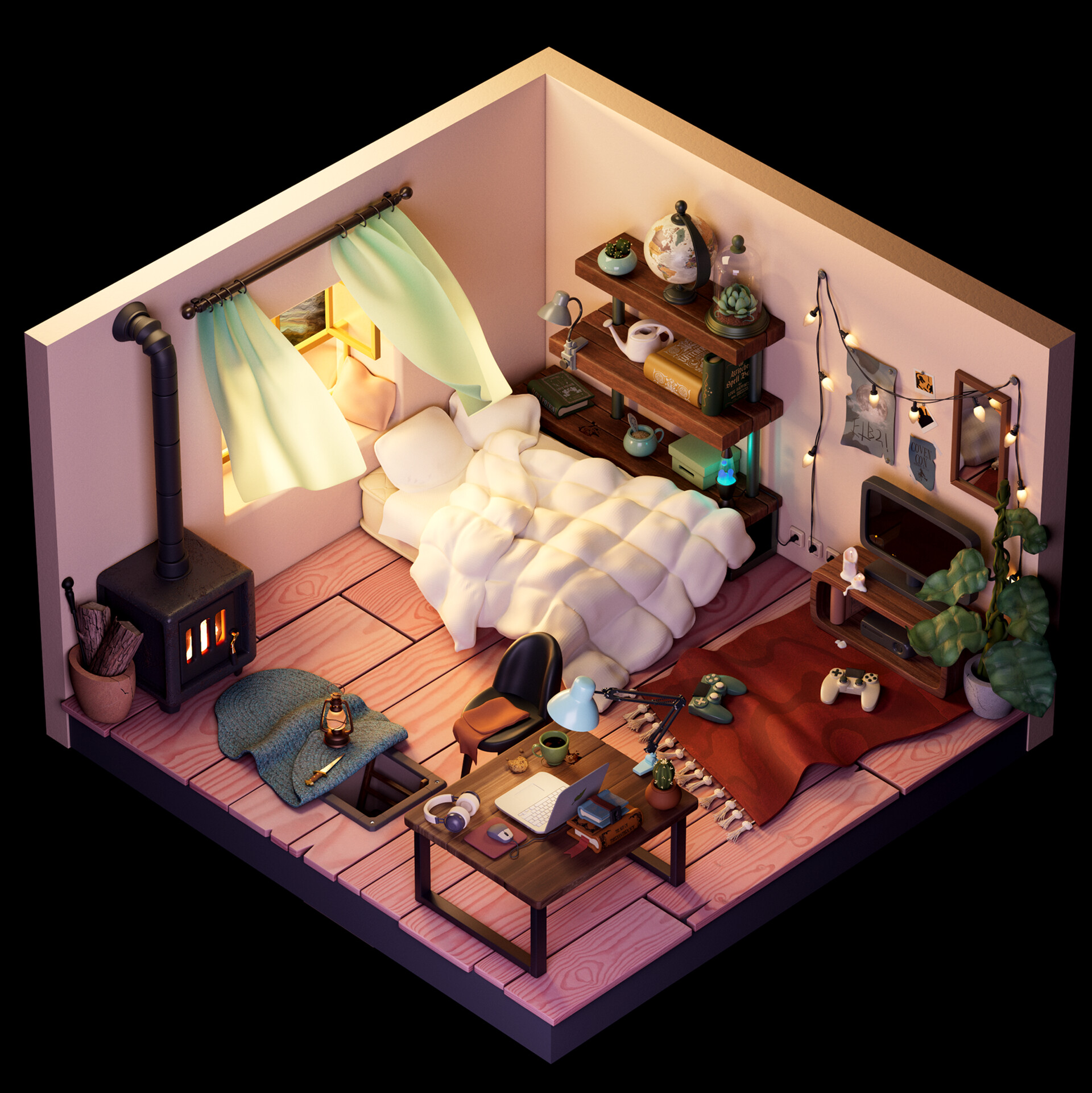 ArtStation - Cozy Adventure's Room