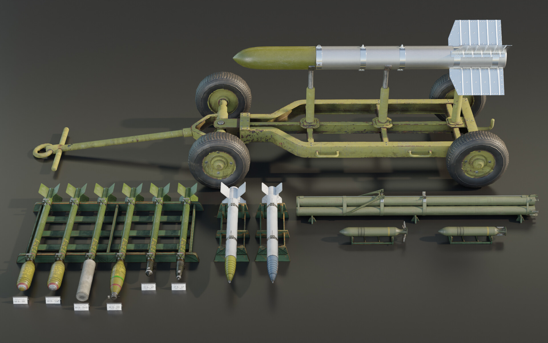 Marcin Gabryelczyk - Game Art: WW2 aircraft rockets BUNDLE