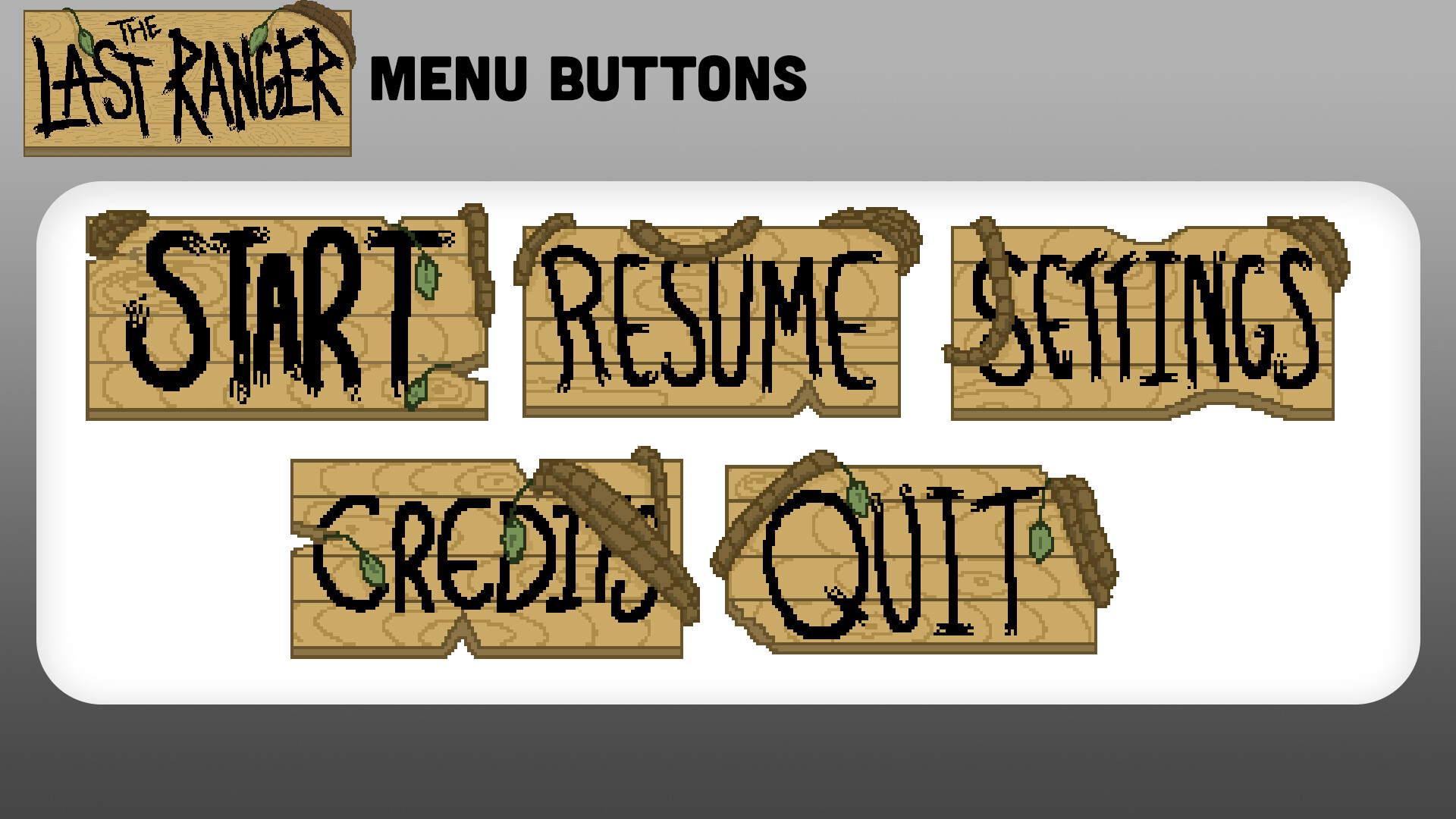 Jeremy Jacob Francisco - The Last Ranger UI Elements and Menu Buttons.