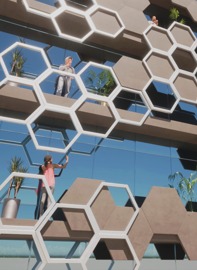 ArtStation - Hexagonal Railings Concept