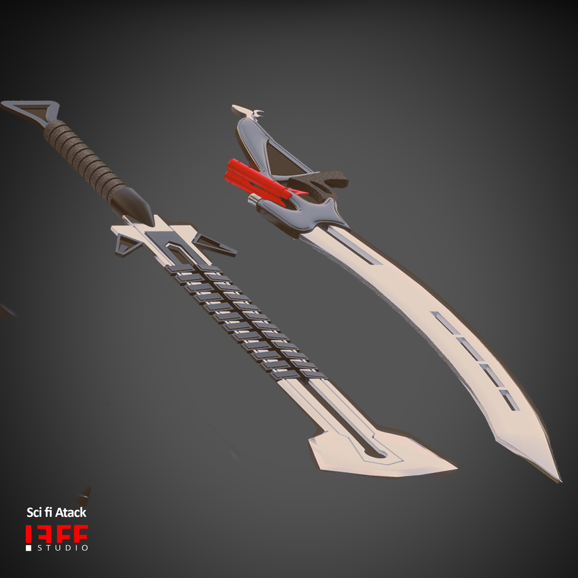 Jeff Studio - 30+ SCI FI ATTACK (SCI FI CYBERPUNK SWORD BASEMESHES) VOL 20