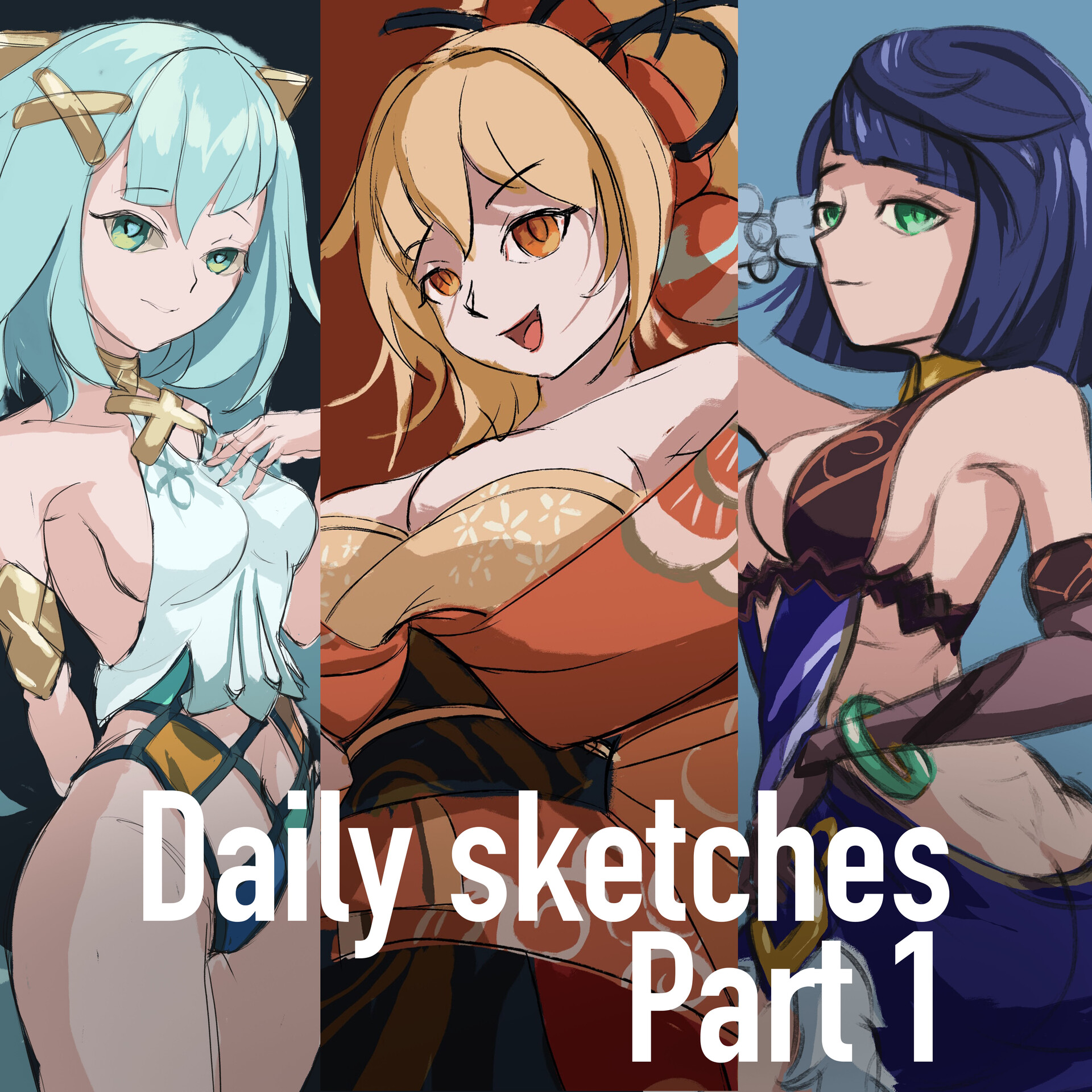 ArtStation - Daily sketches part 1- genshin impact alt costume