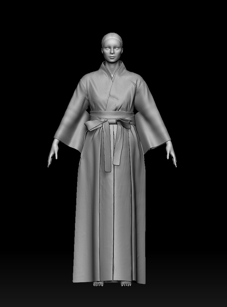 ArtStation - Miko Uniform / Hakama Clothing