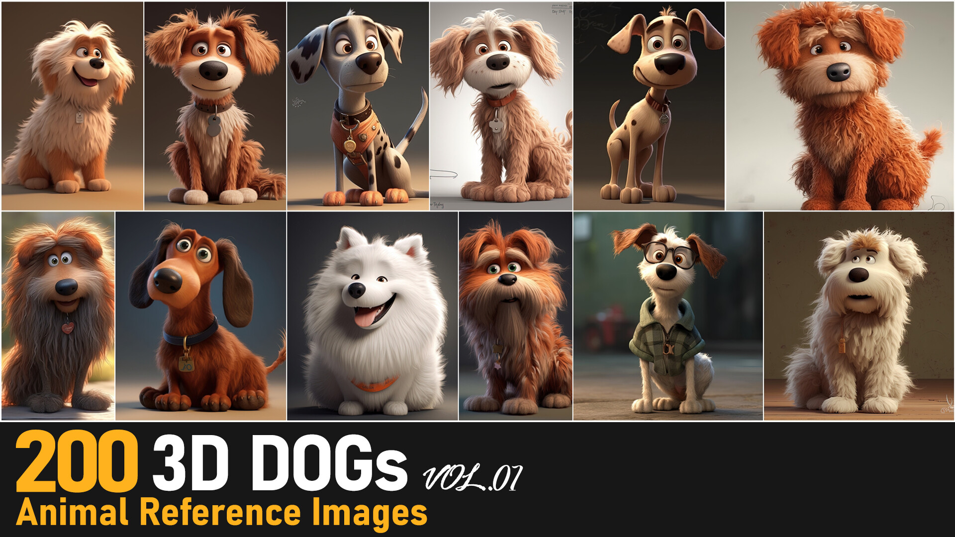 Vio - 3D Dogs VOL.01|4K Reference Images