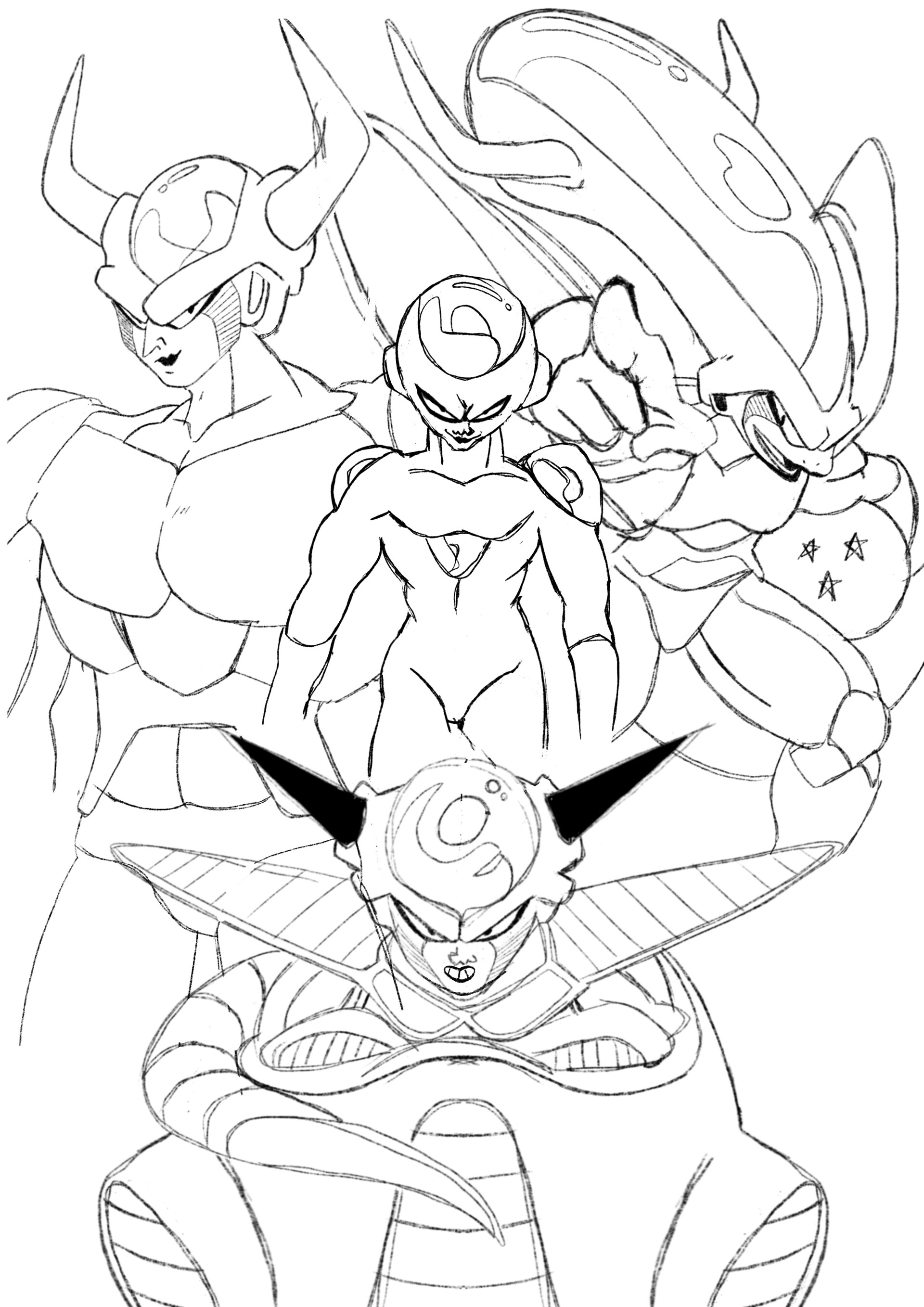 freezer dragon ball coloring page