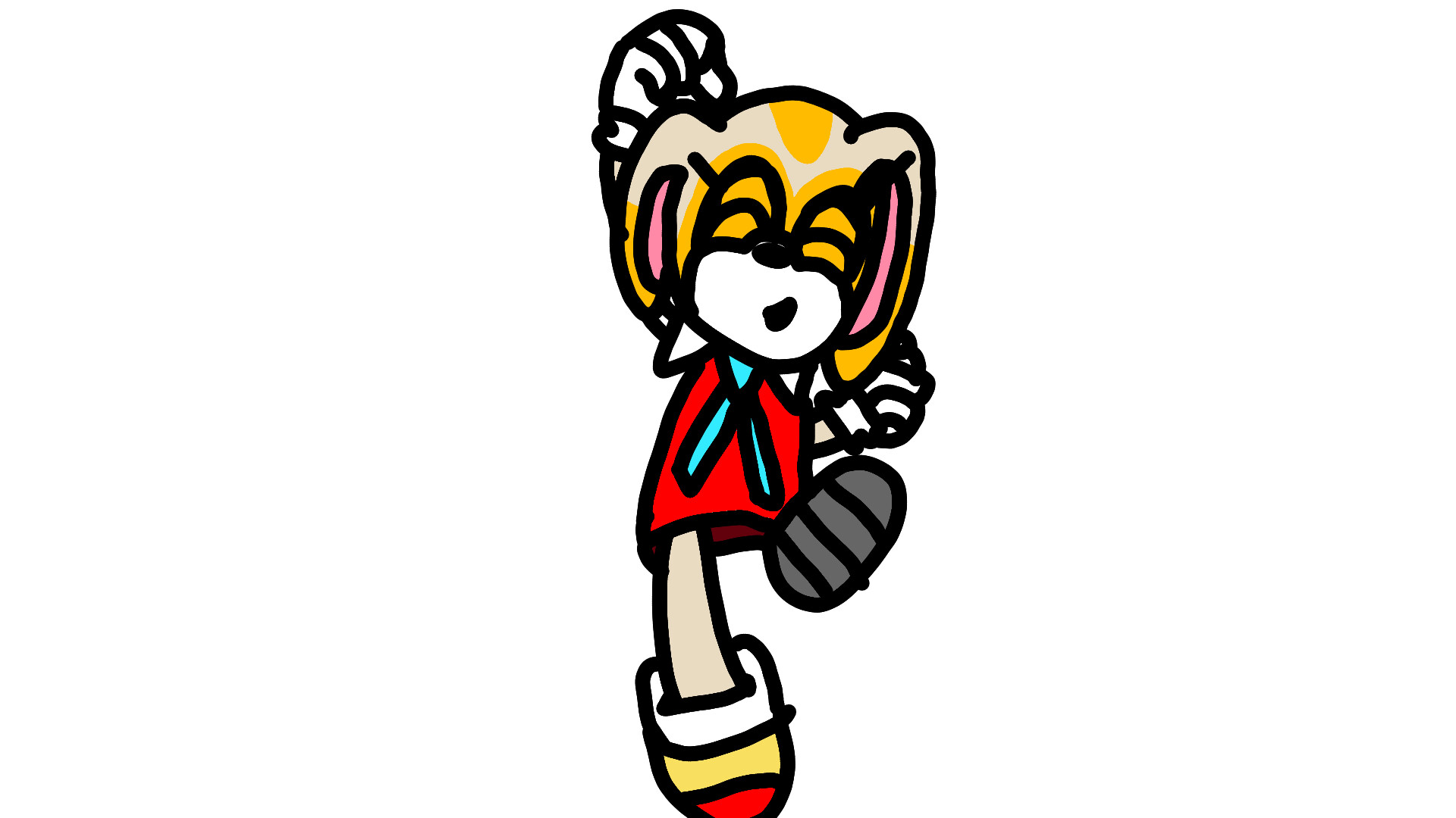 ArtStation - Cream the Rabbit doing a Mario pose.