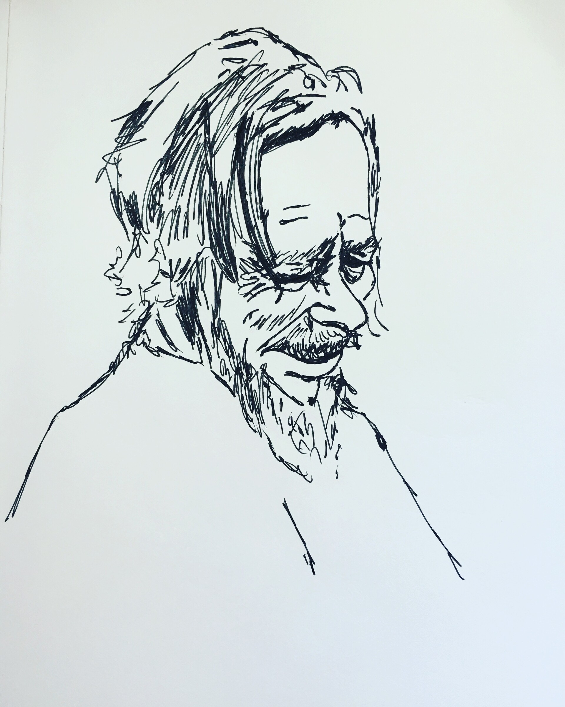 ArtStation - Alan Watts (Portrait in Ink)