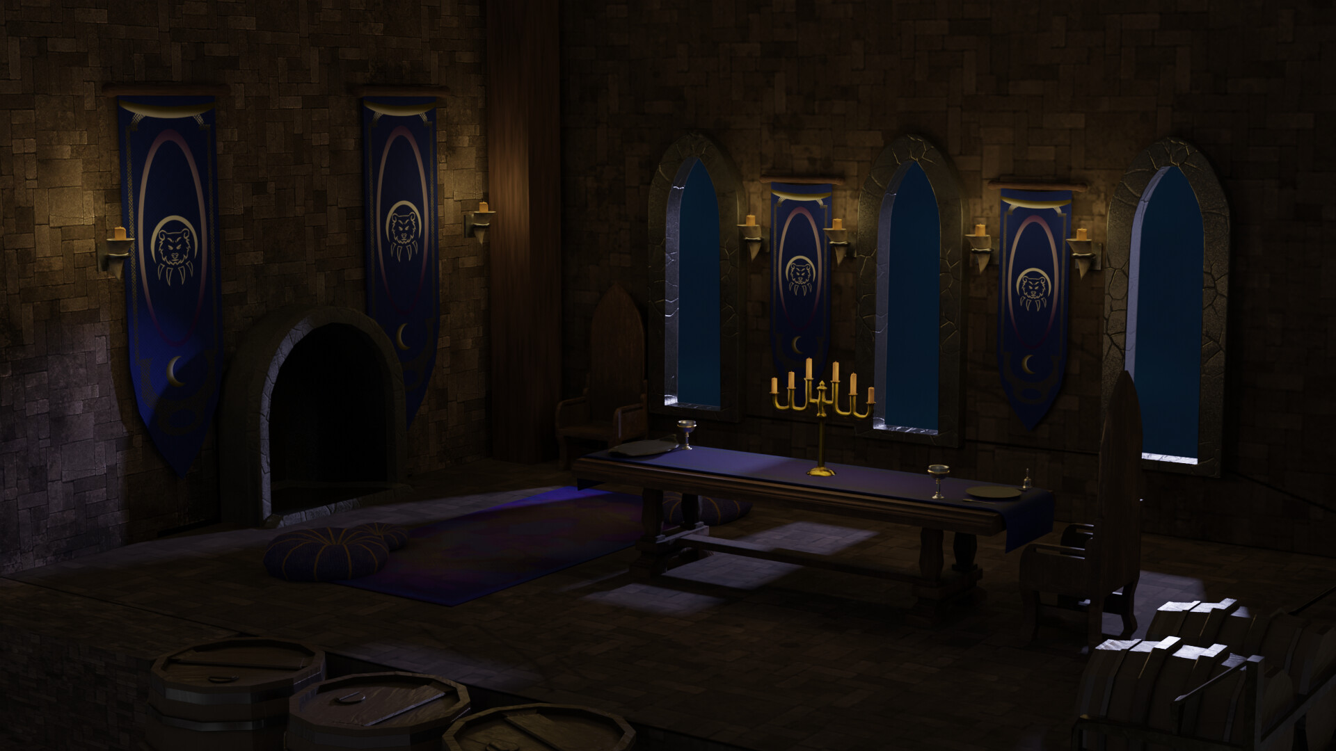 ArtStation - White Bears Castle - Dining Room