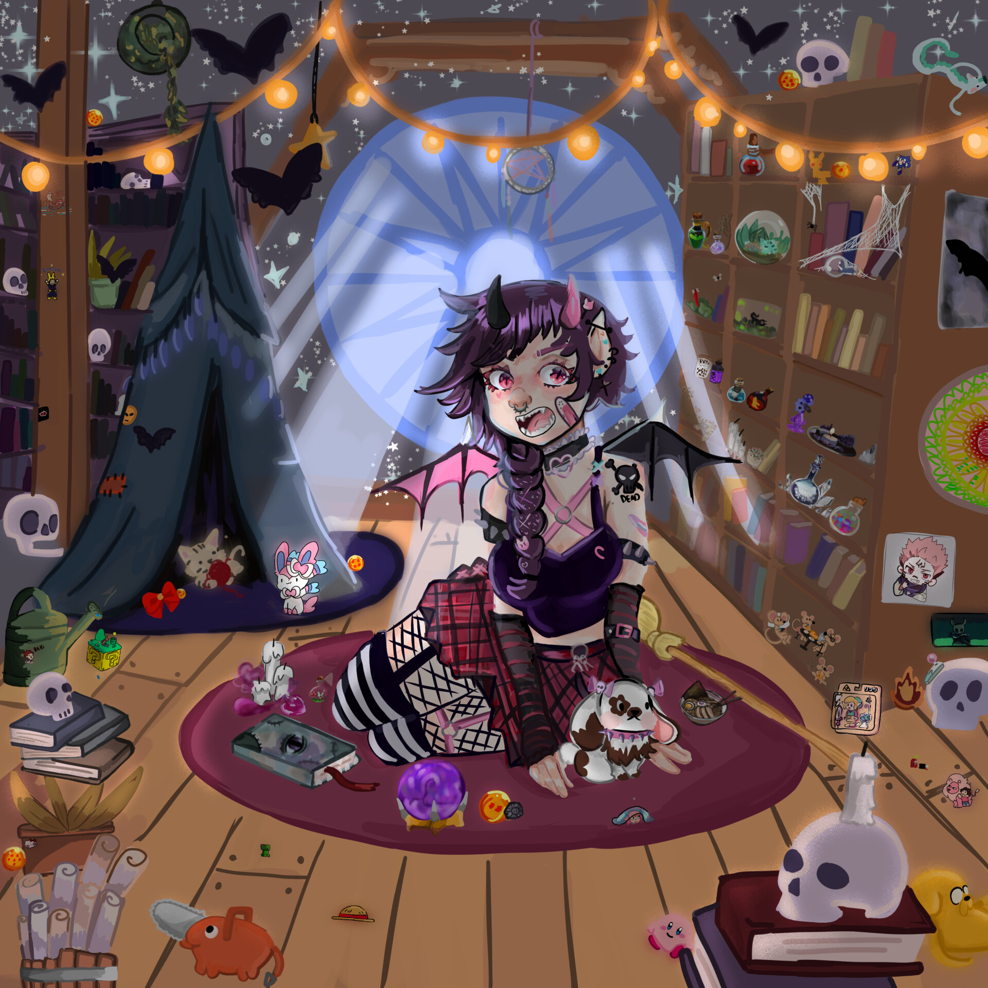 ArtStation - Gothic witch in her magical room