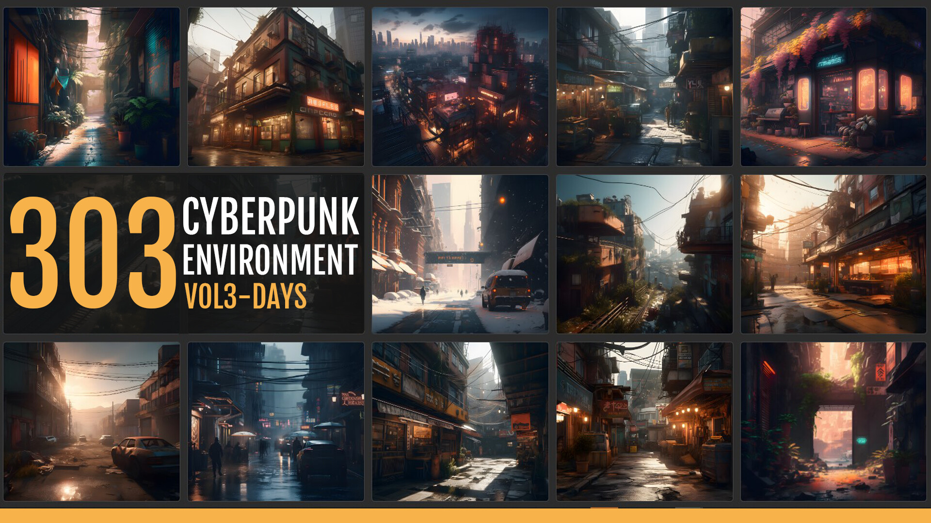 Artificial Dimension - 303 Cyberpunk Environments VOL3 [Days]