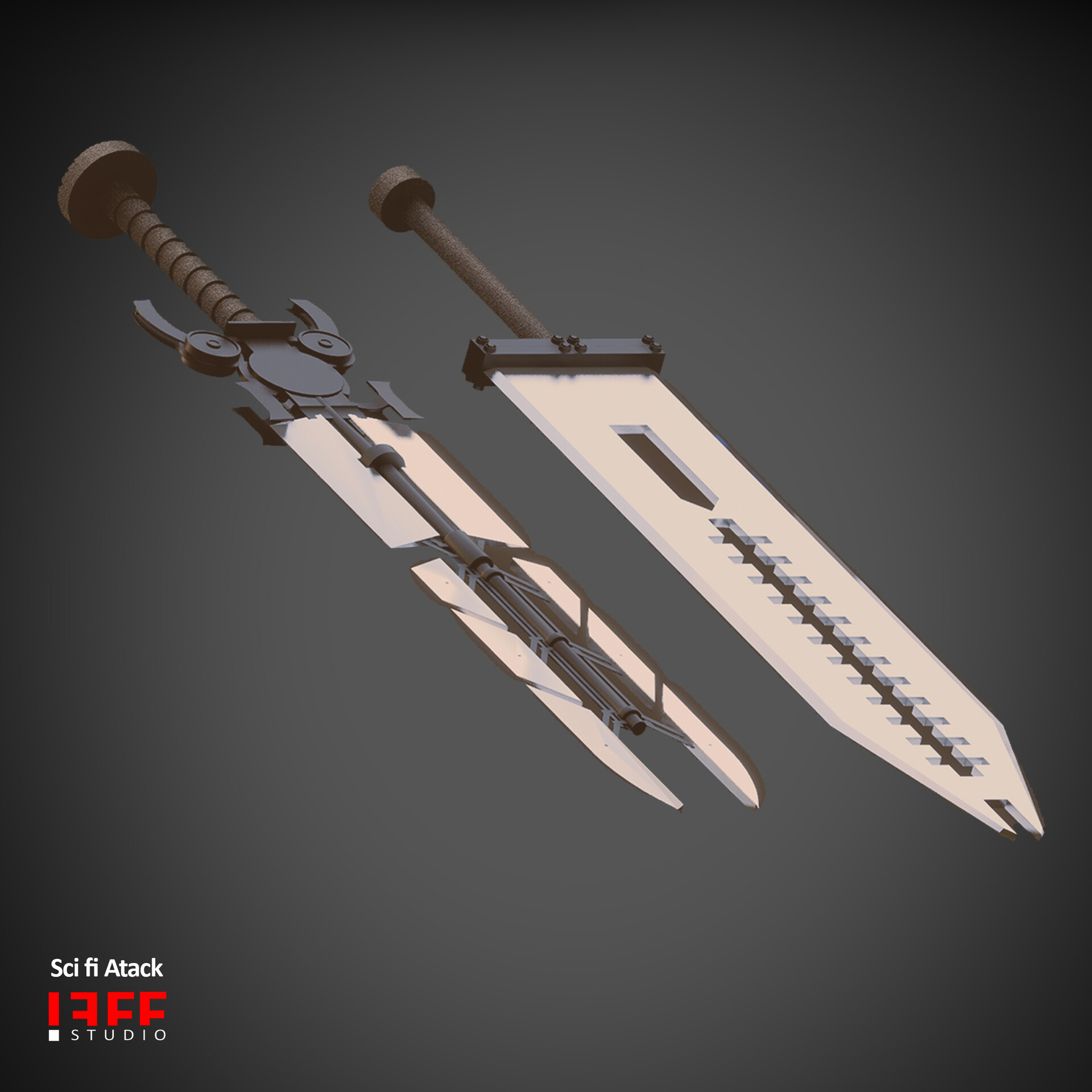 ArtStation - SCI FI ATTACK (SCI FI CYBERPUNK SWORD BASEMESHES) VOL 20