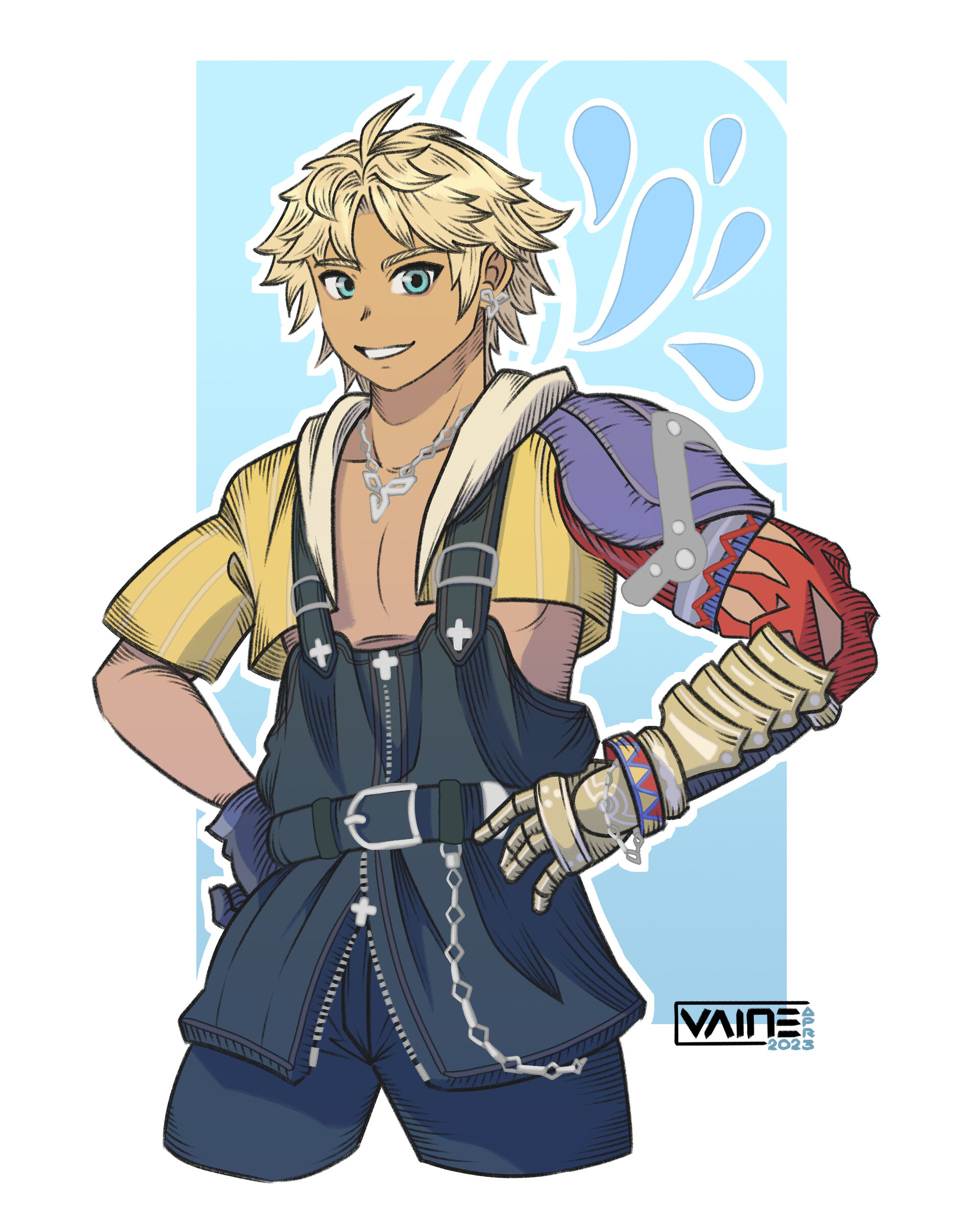 ArtStation - Lineart and Coloring Practice 2 (FFX's Tidus) (2023)