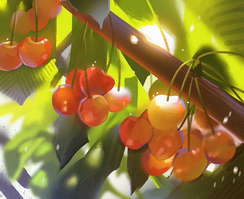 ArtStation - PLEIN AIR APRIL STUDY - CHERRIES
