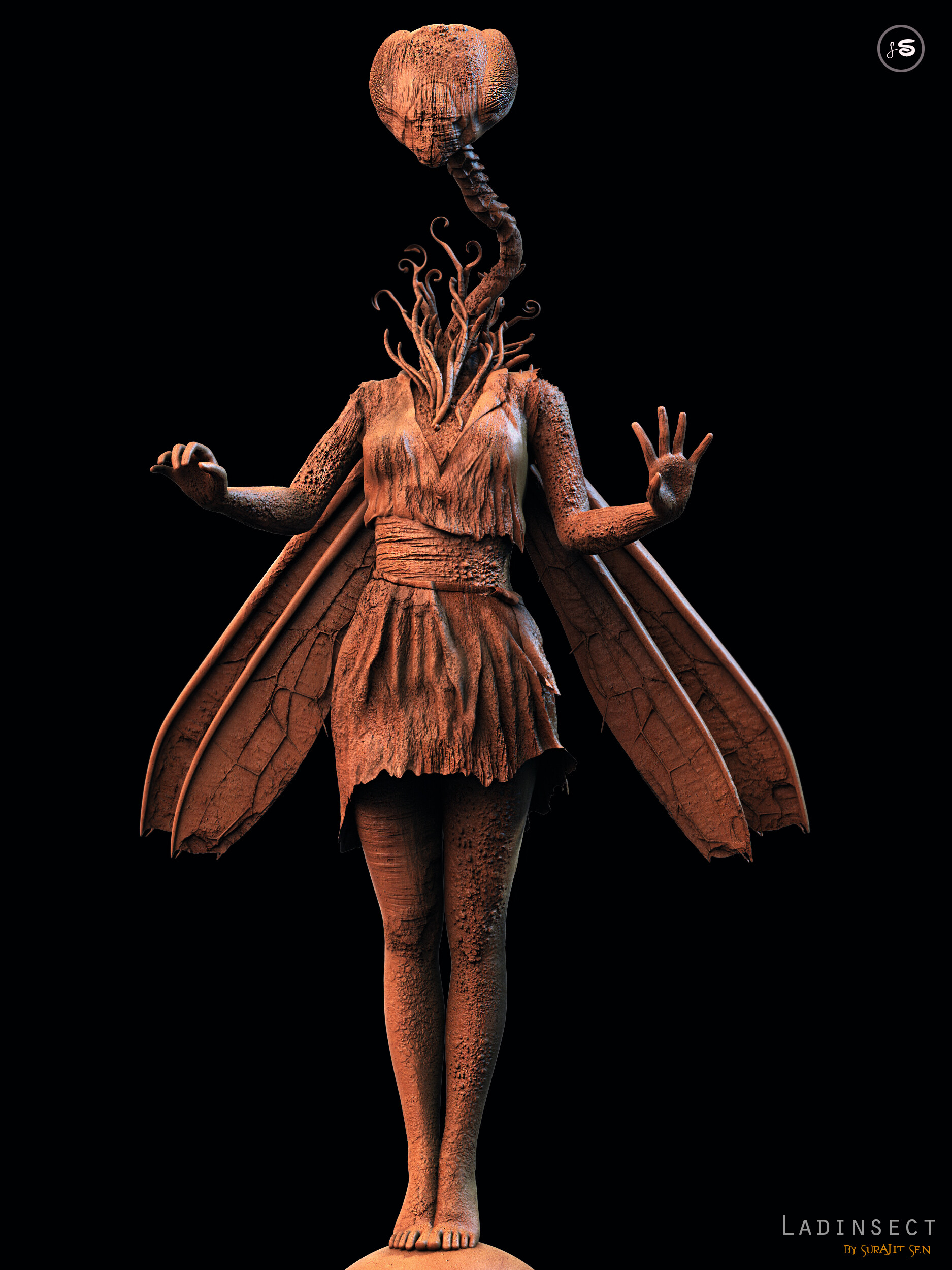 ArtStation - Ladinsect – Digital Sculpture by Surajit Sen
