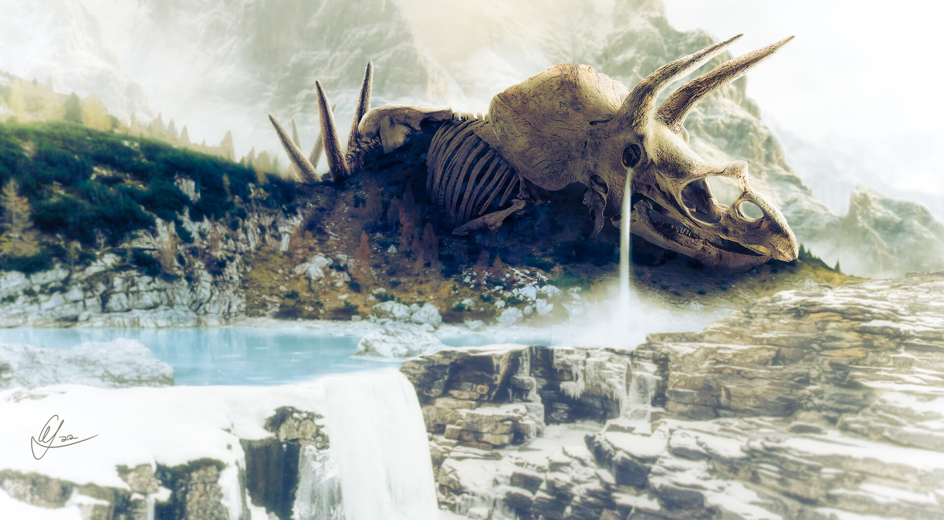 ArtStation - Dinosaur Falls