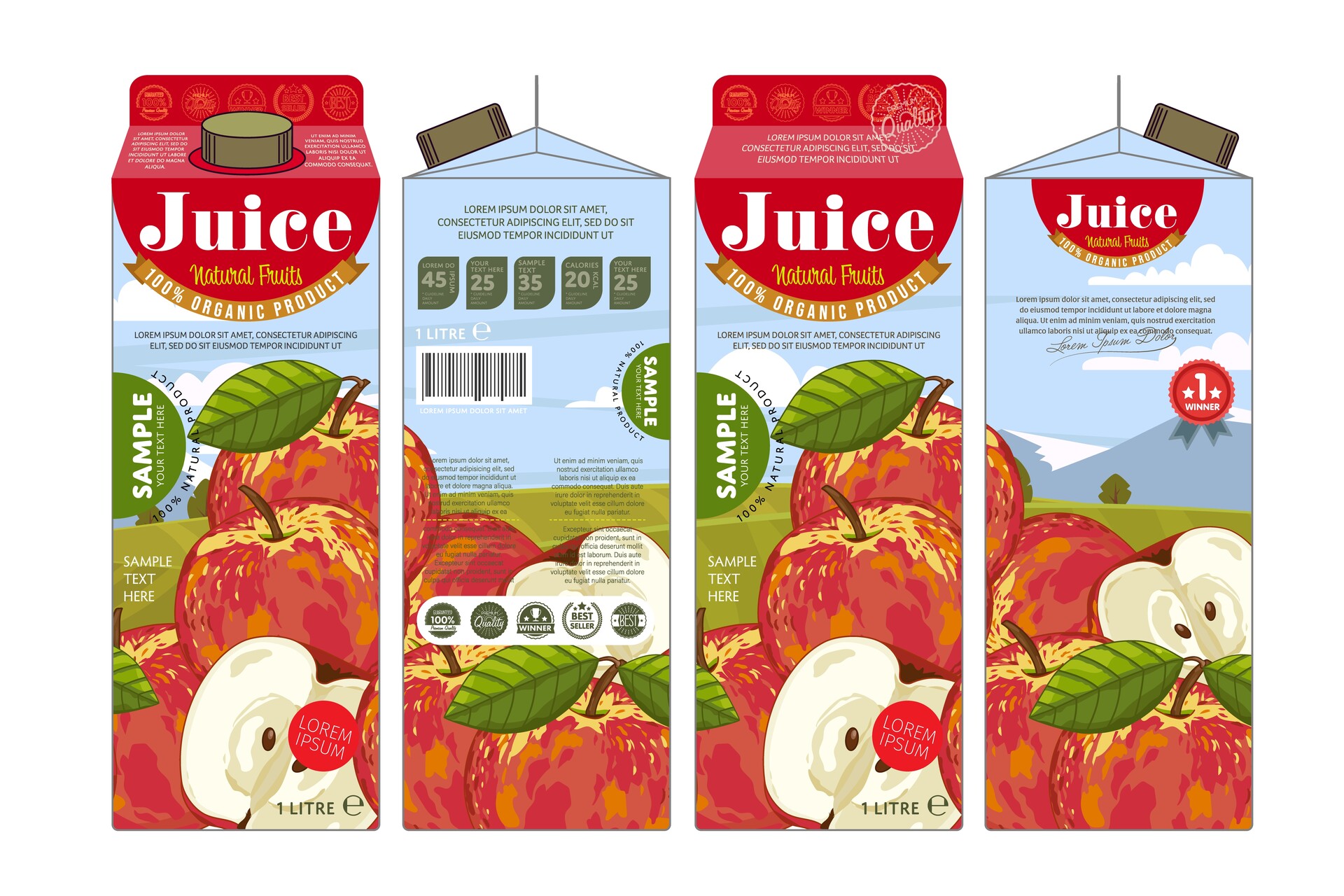 ArtStation - Apple Juice Box Cardboad Label