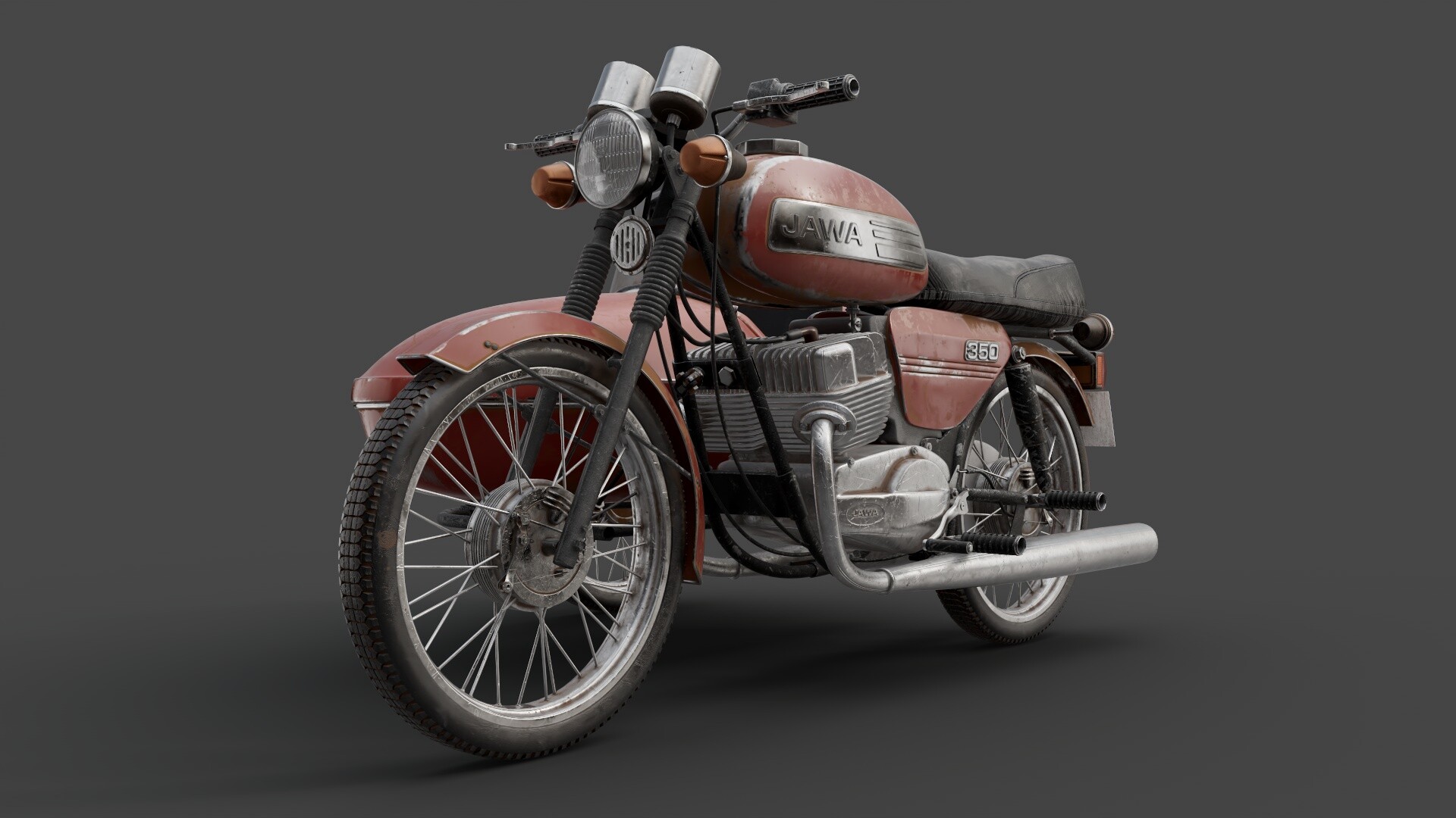 ArtStation - Motorcycle Jawa 350 with a sidecar 3D model