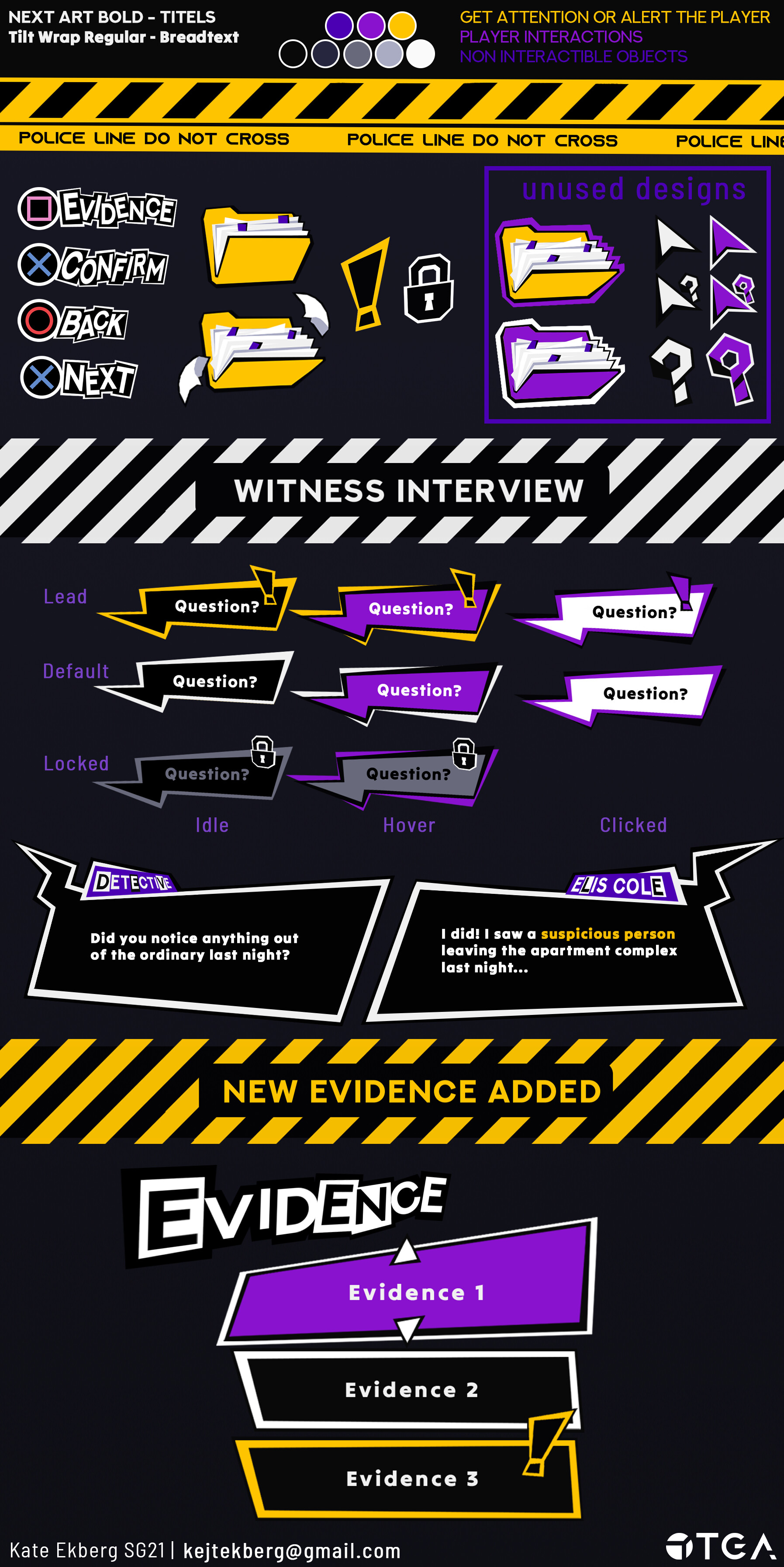 Kate Ekberg Portfolio - Detective Game UI