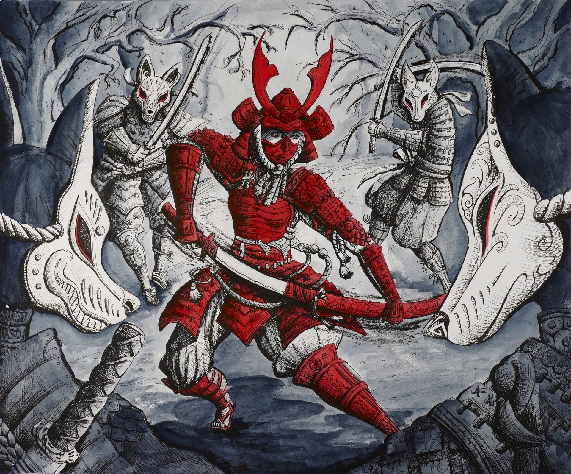 ArtStation - Samurai Little Red Riding Hood