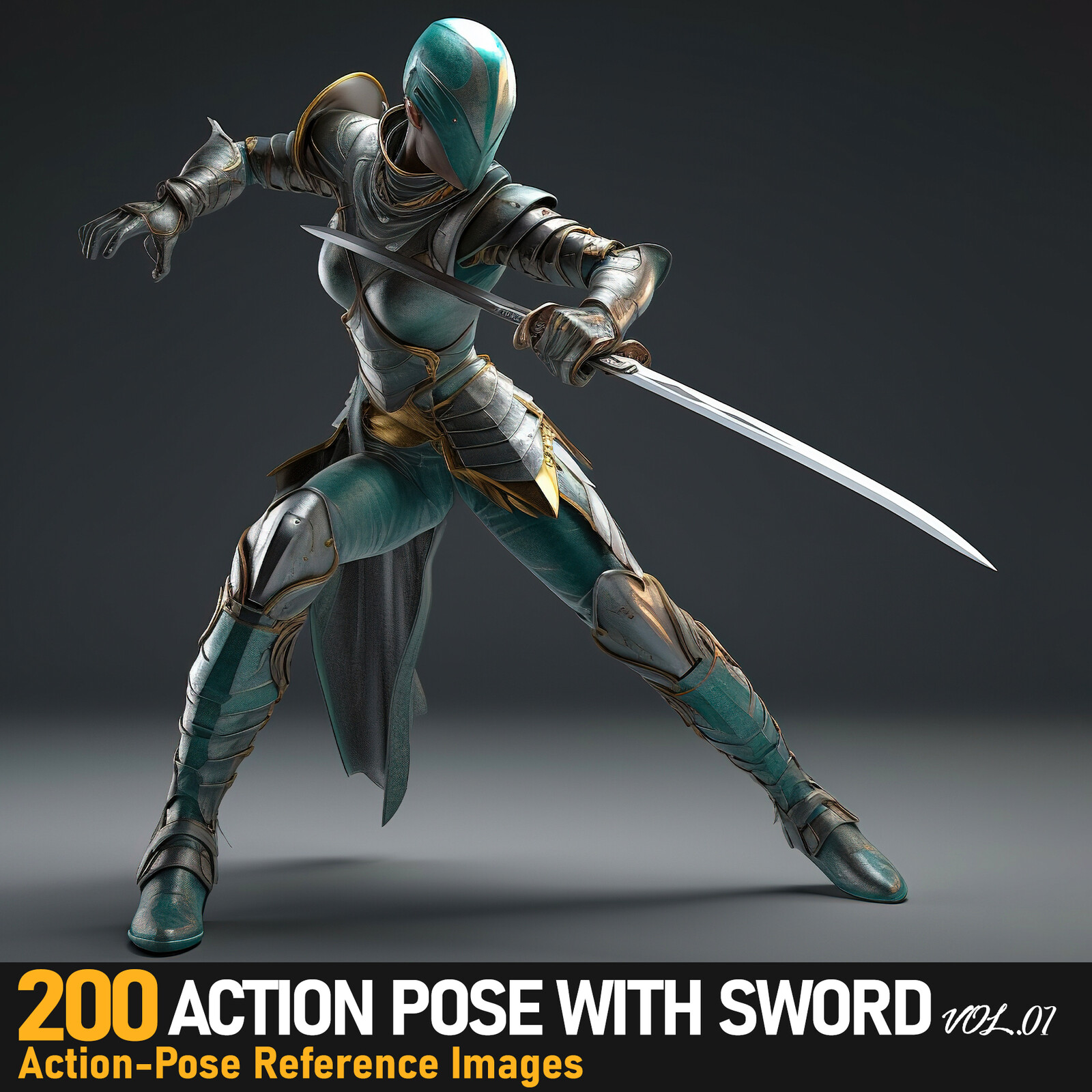 Vio - Action Pose With Sword VOL.01|4K Reference Images