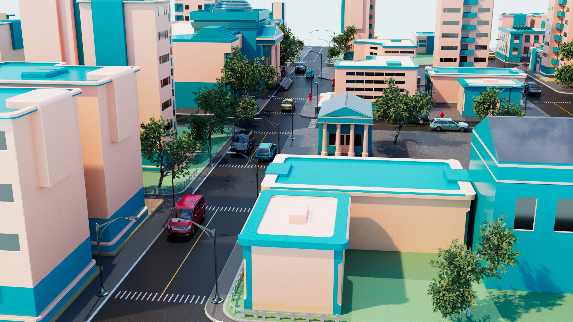 ArtStation - Low Poly City, created in Autodesk Maya 2022 and prepped ...