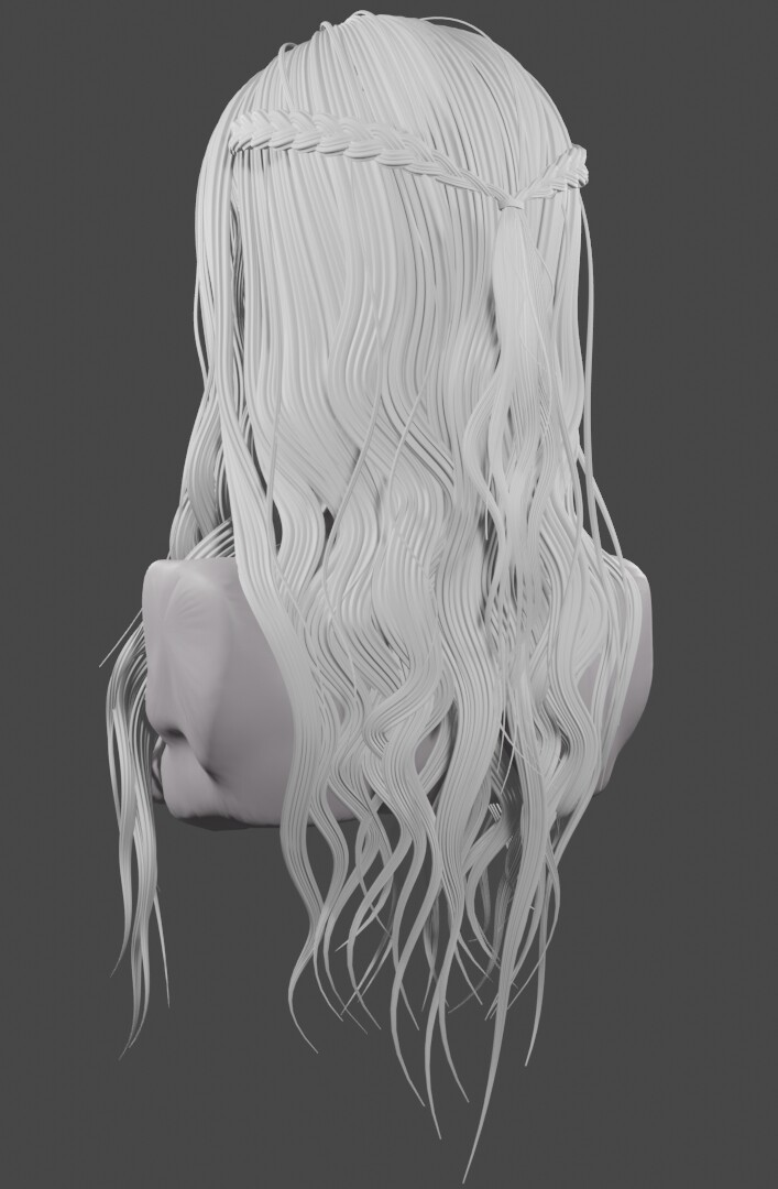 ArtStation - Curly hair with braids