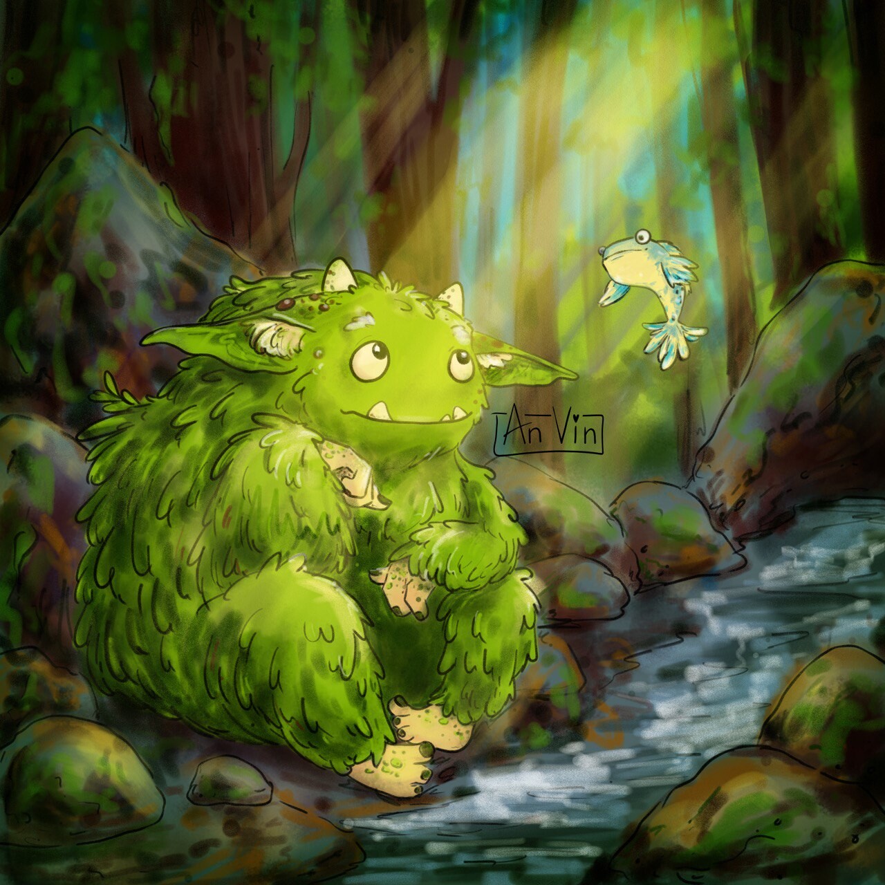 ArtStation - A troll named Ogri book illustration