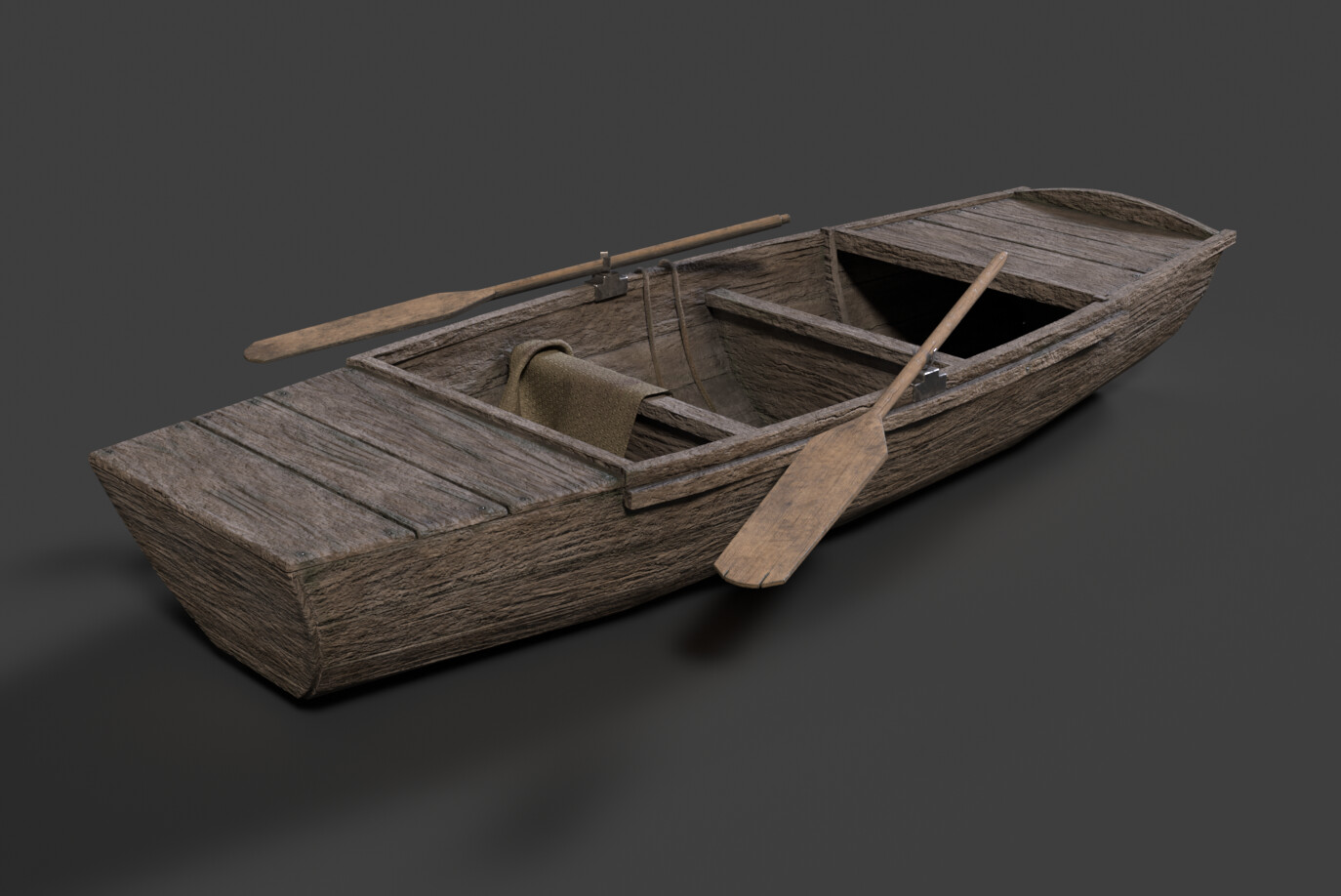 ArtStation - wooden boat with props